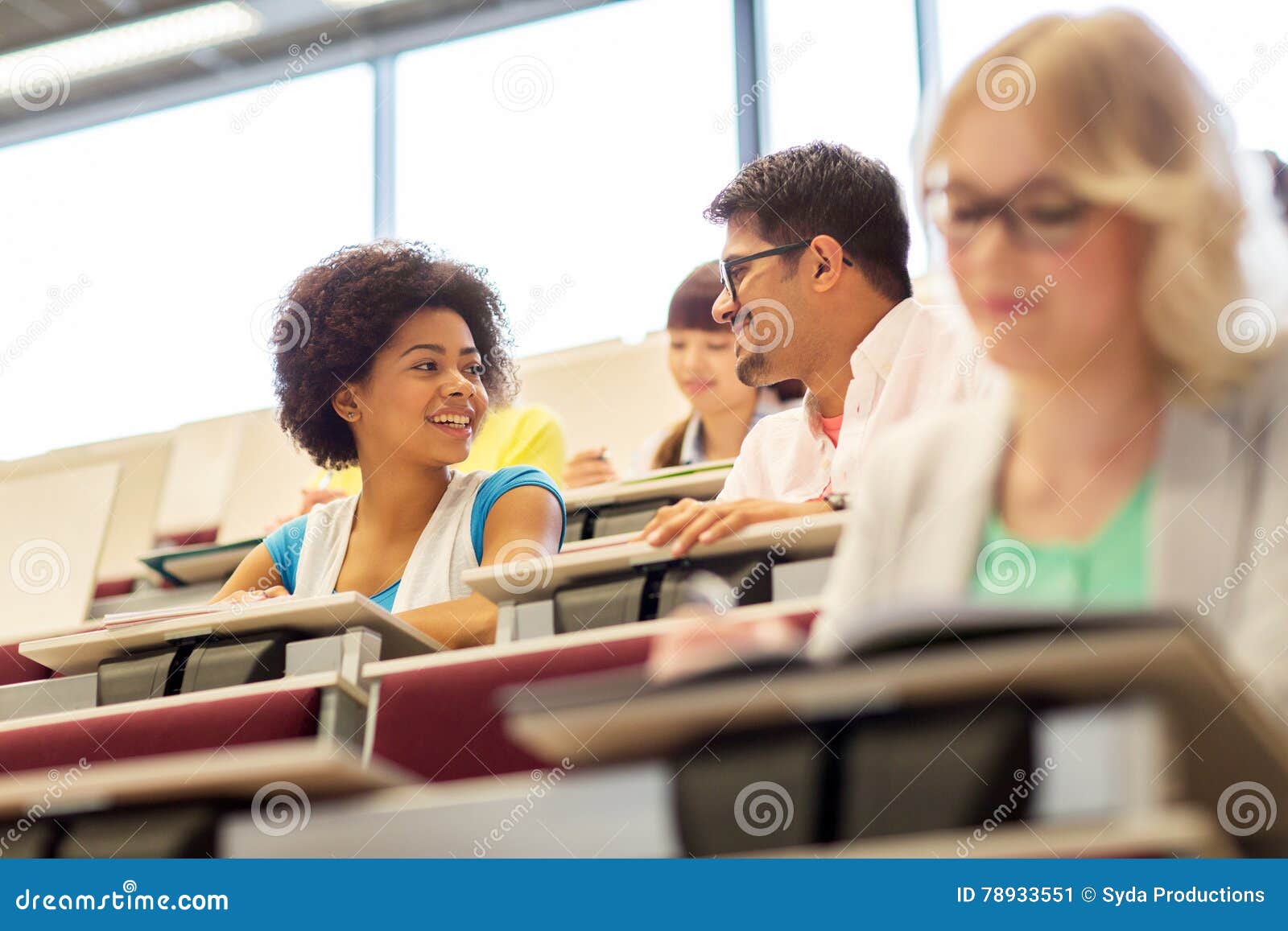 International Students Talking In Lecture Hall Royalty-Free Stock ...