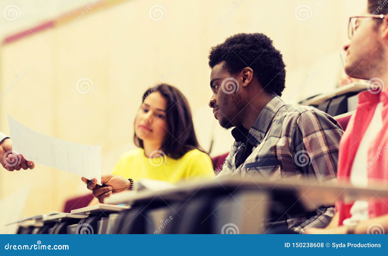 International Students with Test on Lecture Stock Photo - Image of ...