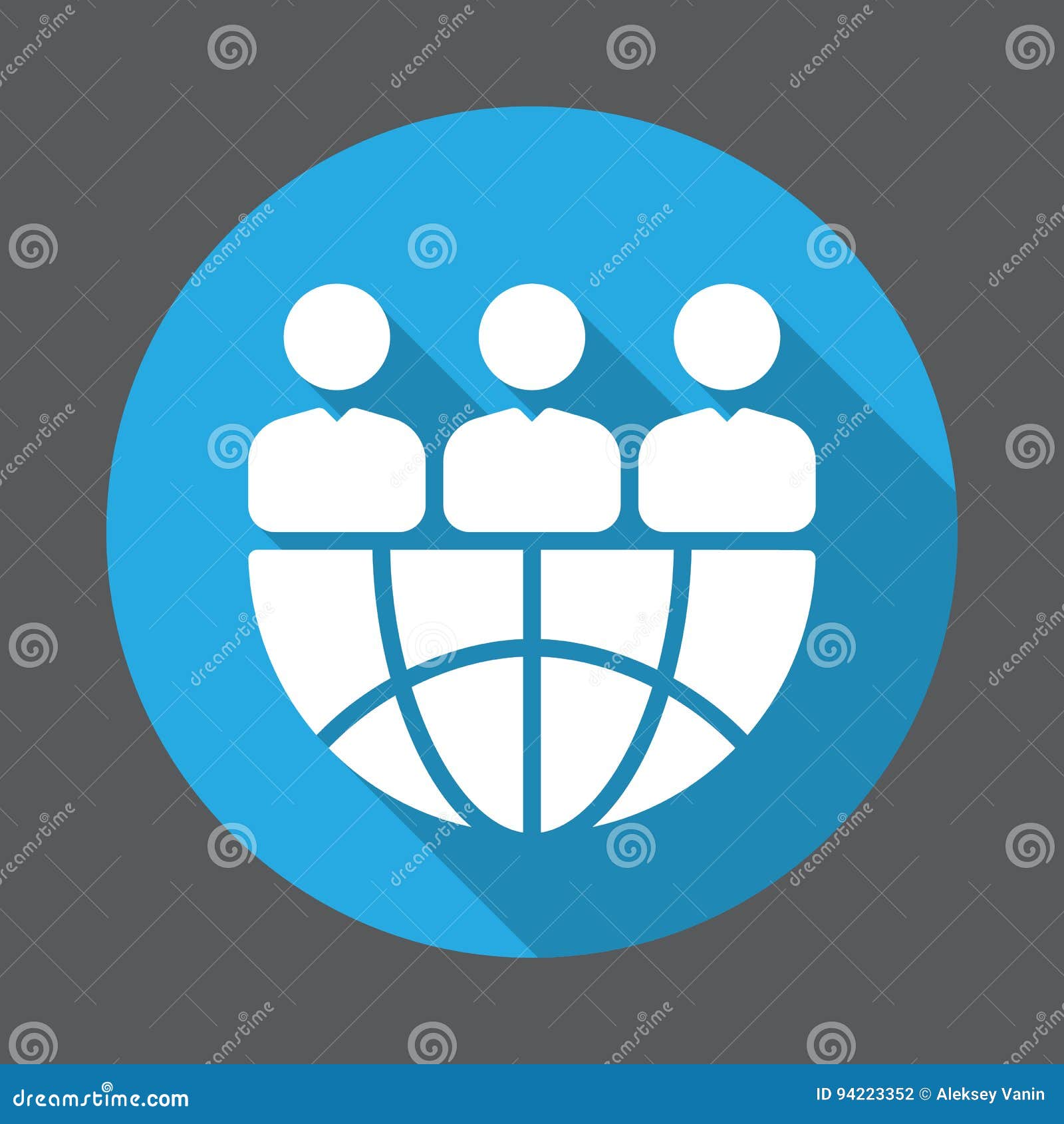 International Team Flat Icon. Round Colorful Button, Circular Vector ...