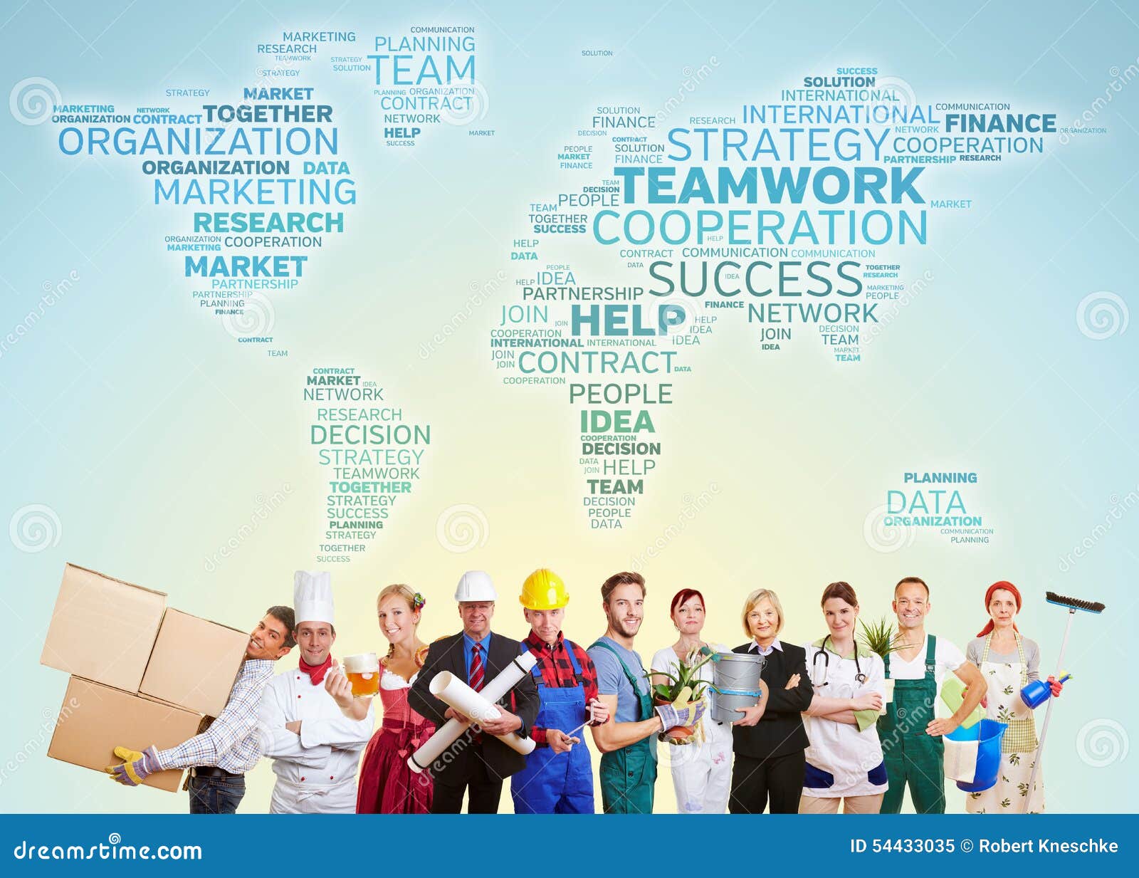 International Teamwork with Many Trades Stock Image - Image of career ...