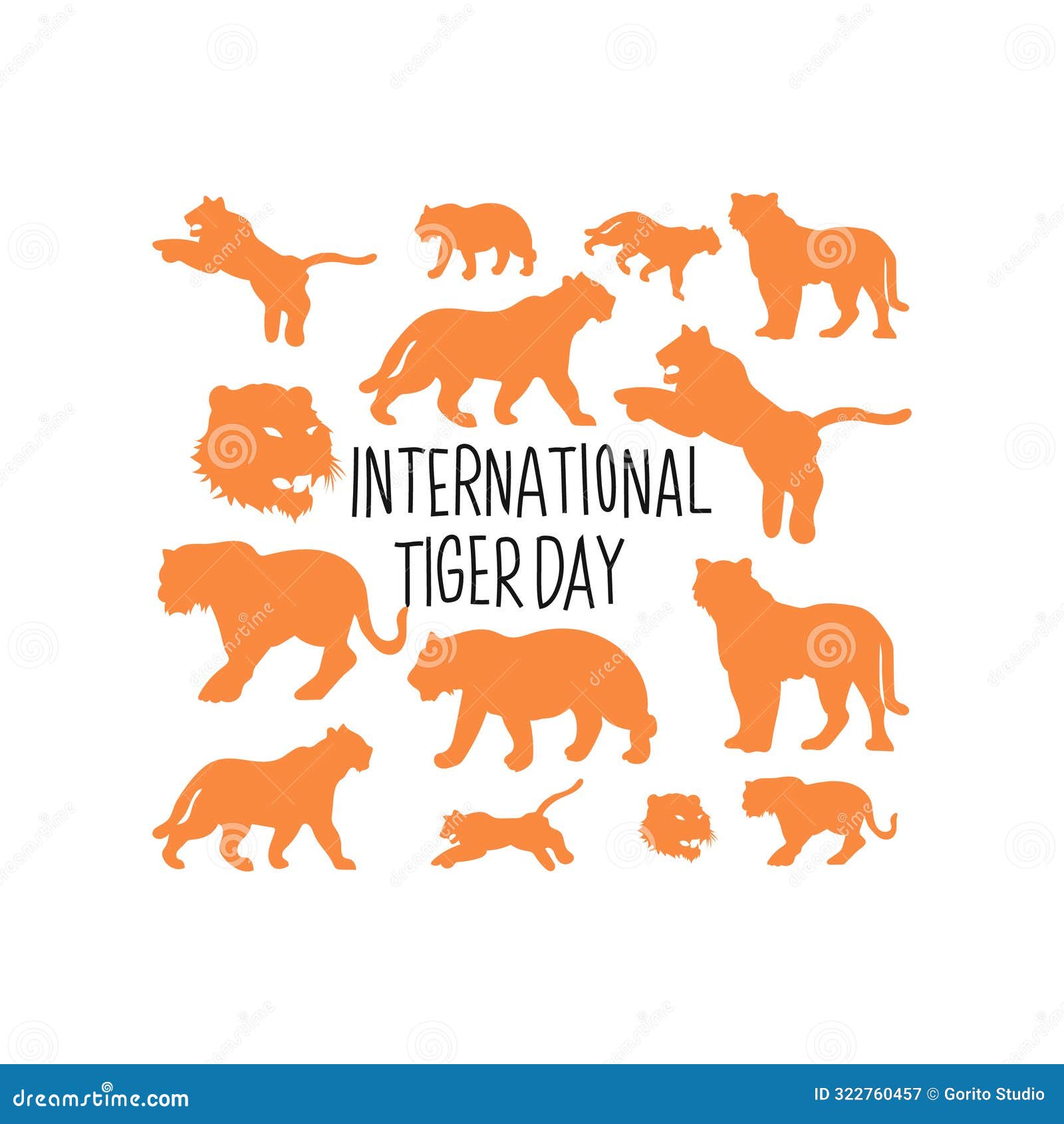 International Tiger Day Vector Stock Vector - Illustration of tiger ...