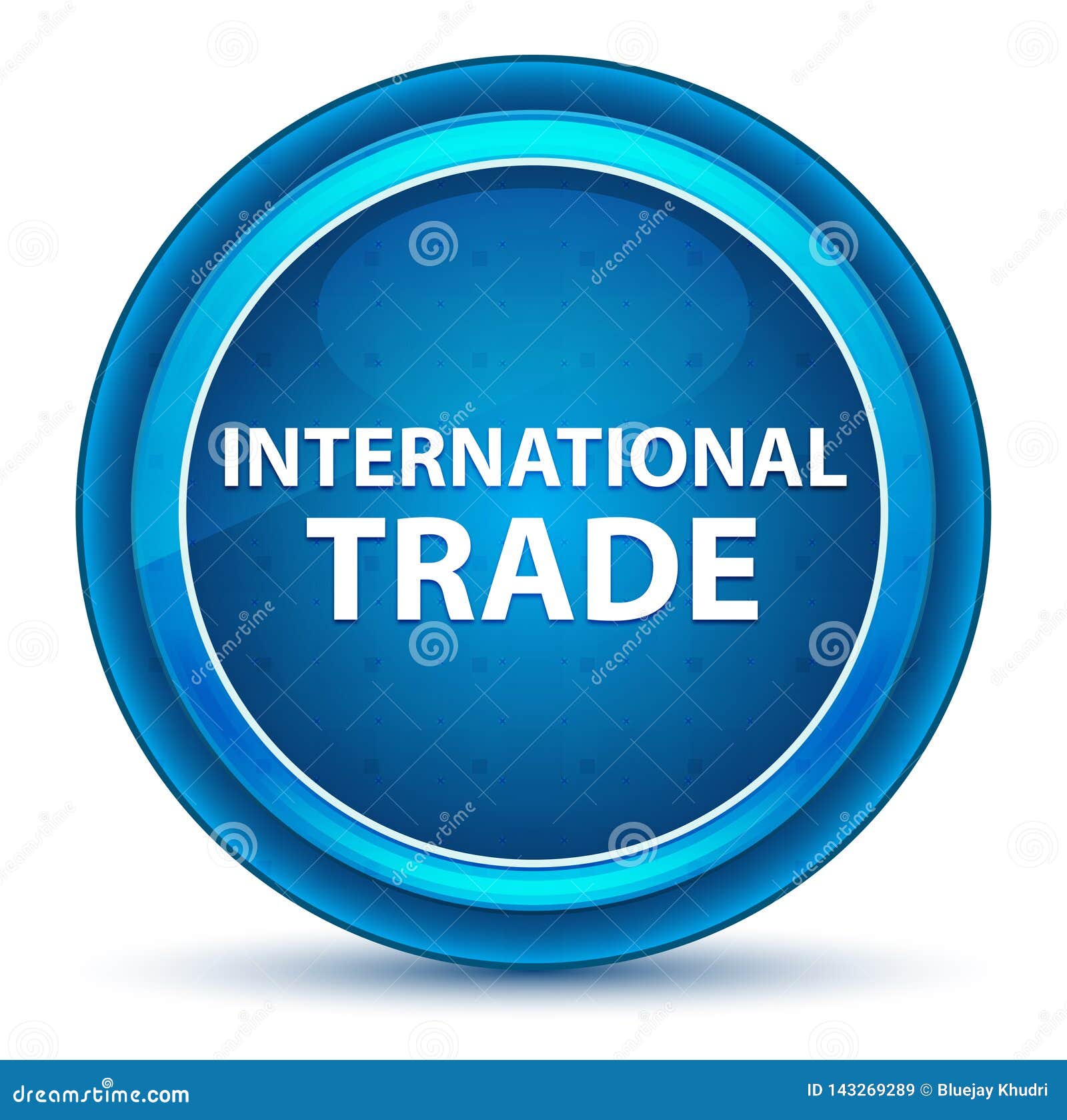 International Trade Eyeball Blue Round Button Stock Illustration ...