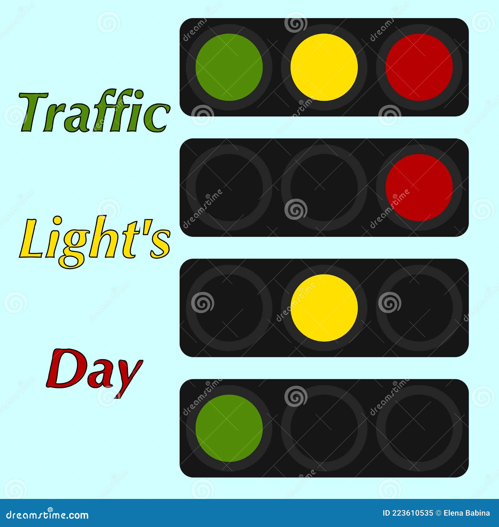 International Traffic Light Day. Stock Vector - Illustration of flyer ...