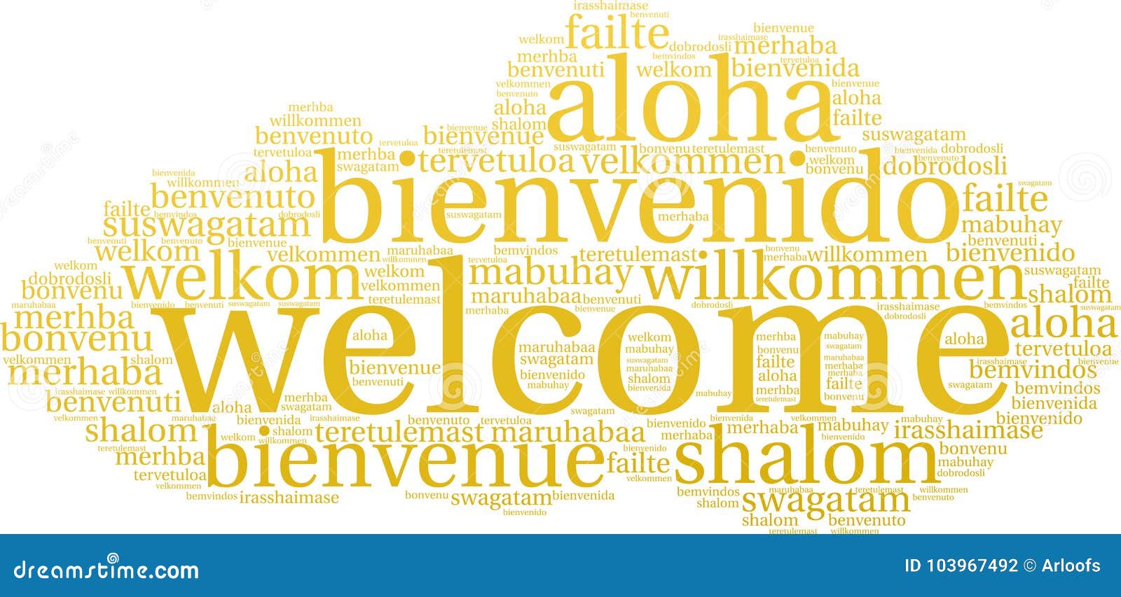 International Welcome Word Cloud Stock Illustration - Illustration of ...