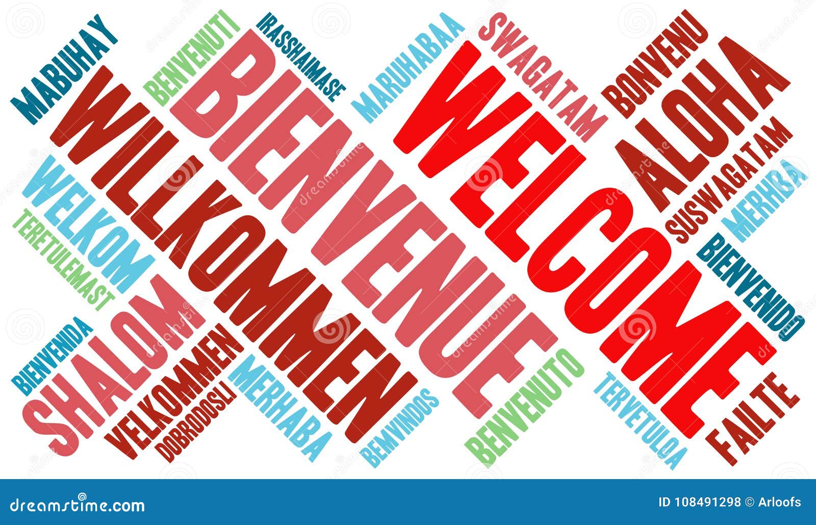 International Welcome Word Cloud Stock Vector - Illustration of ...