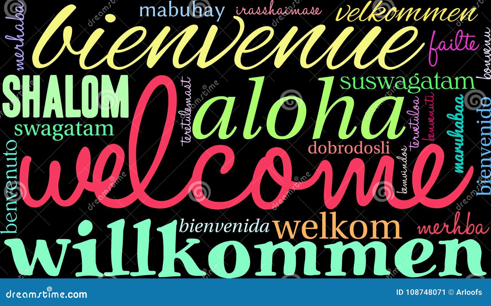 International Welcome Word Cloud Stock Vector - Illustration of ...
