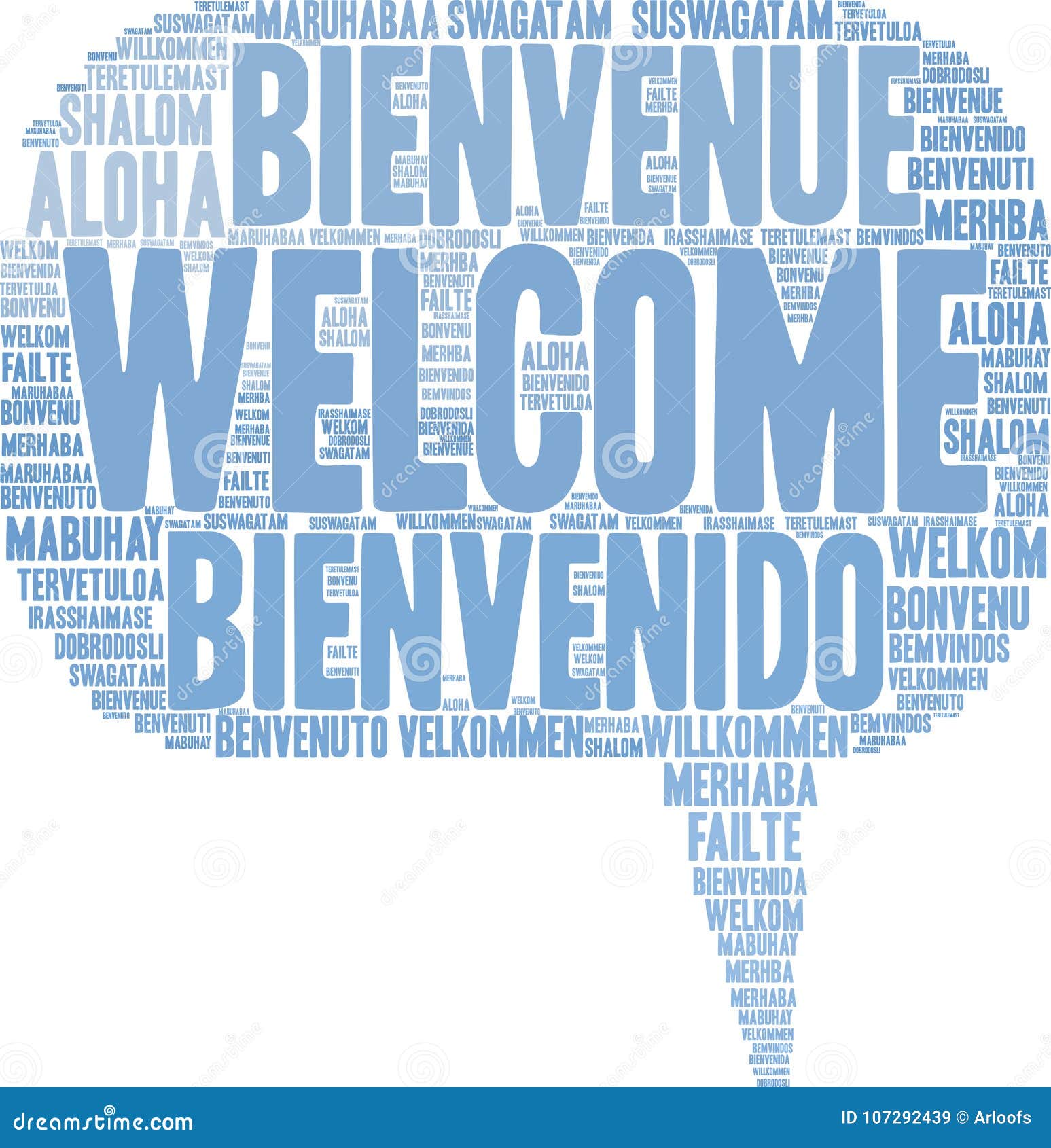 International Welcome Word Cloud Stock Illustration - Illustration of ...
