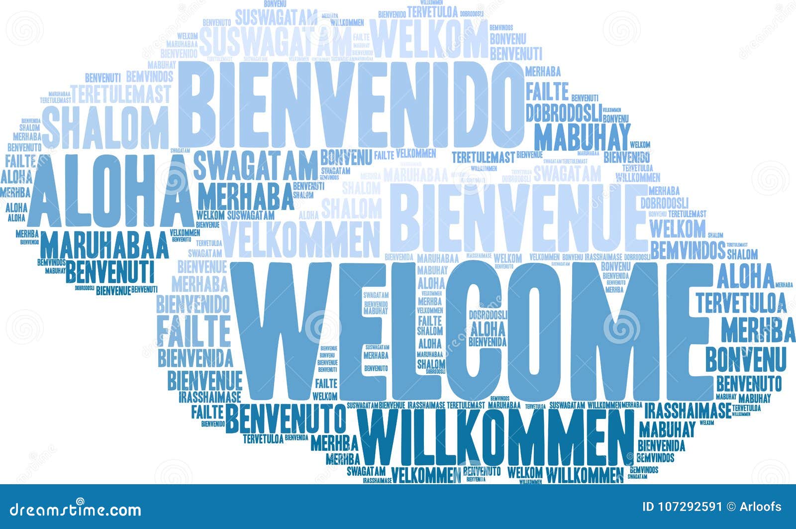 International Welcome Word Cloud Stock Illustration - Illustration of ...