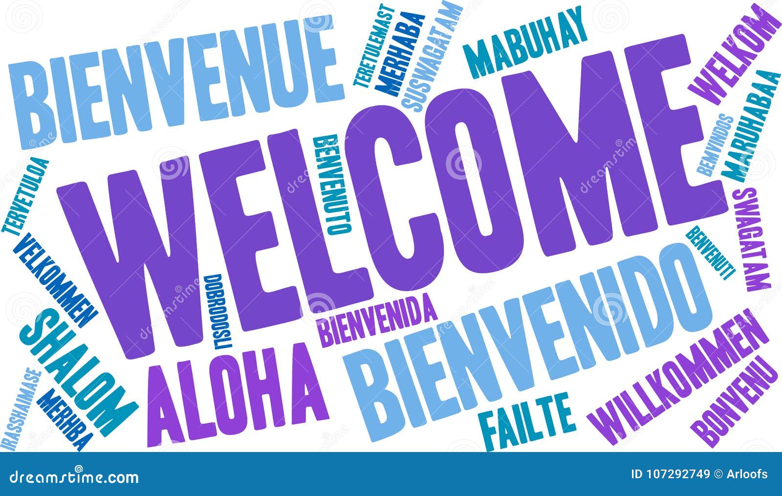 International Welcome Word Cloud Stock Illustration - Illustration of ...