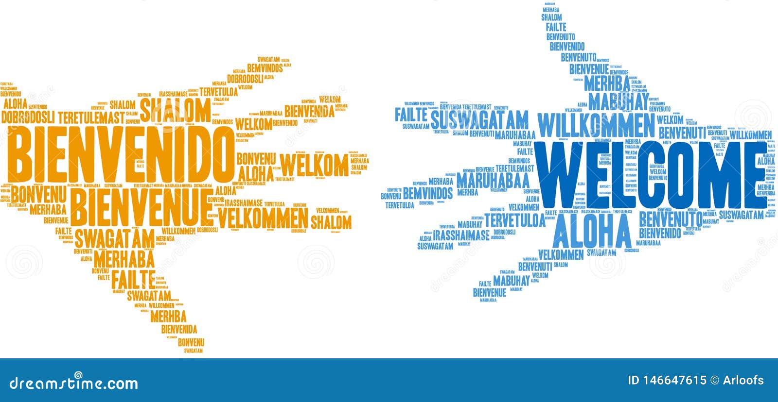 International Welcome Word Cloud Stock Vector - Illustration of arrival ...