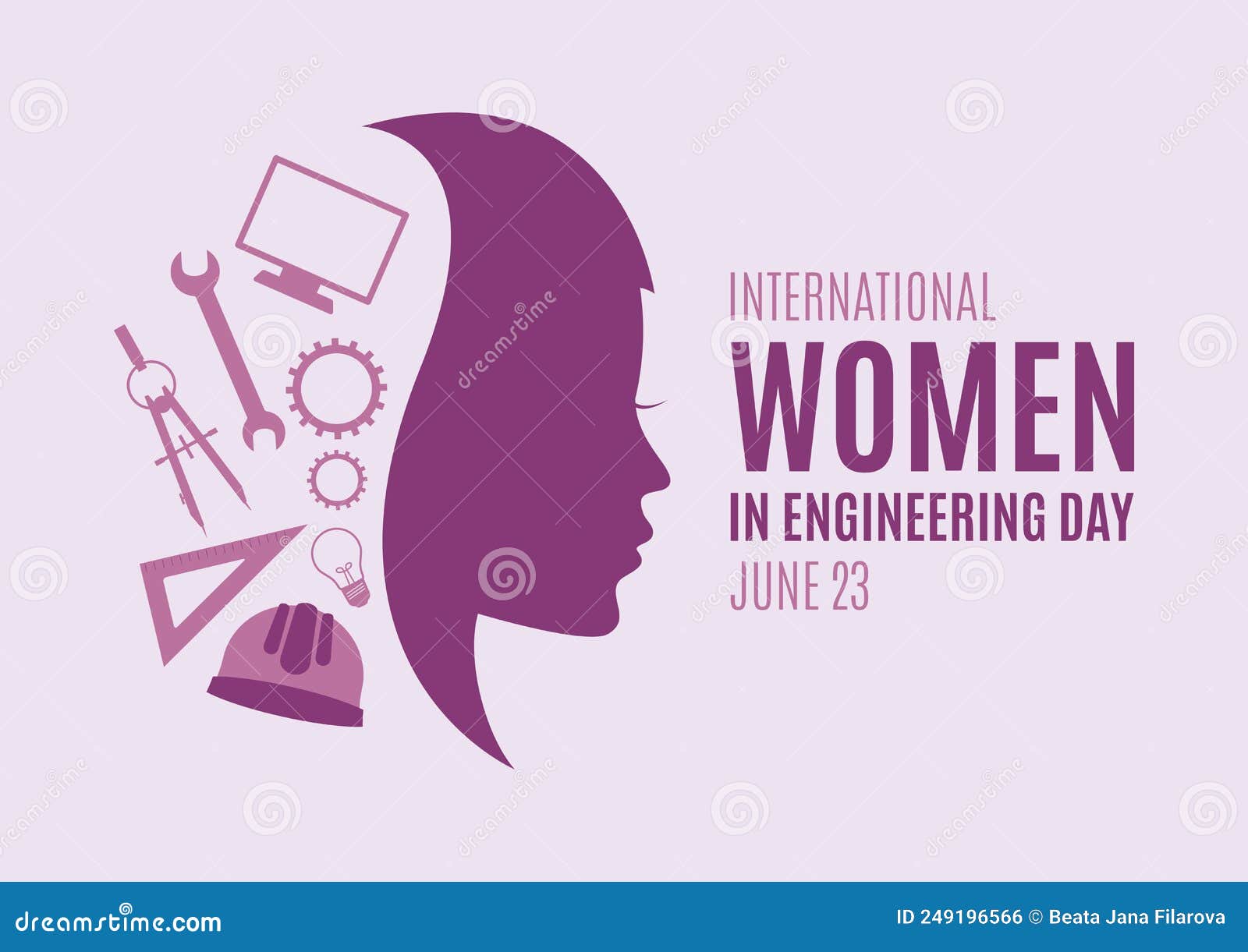 International Women in Engineering Day Vector Stock Vector ...