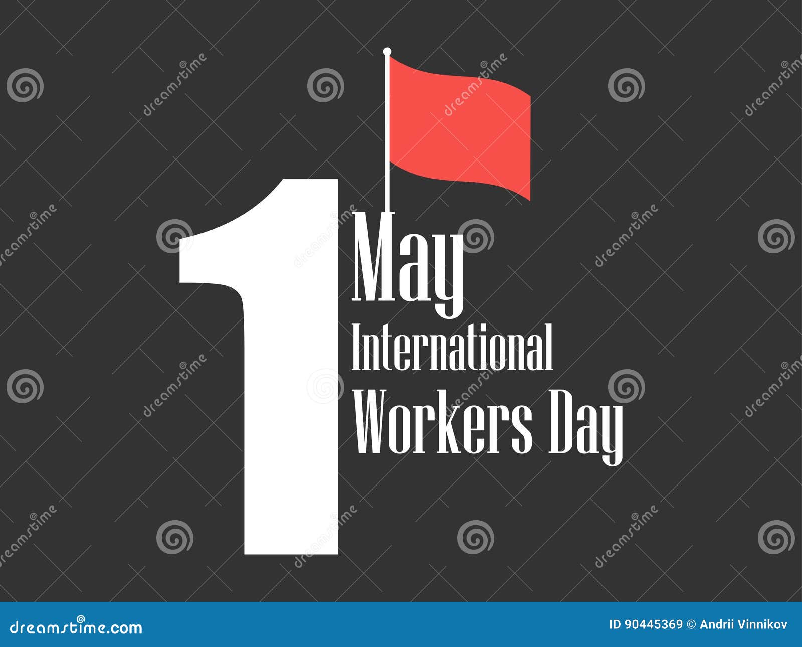 International Workers Day. Labour Day 1st of May. Red Flag Stock Vector ...