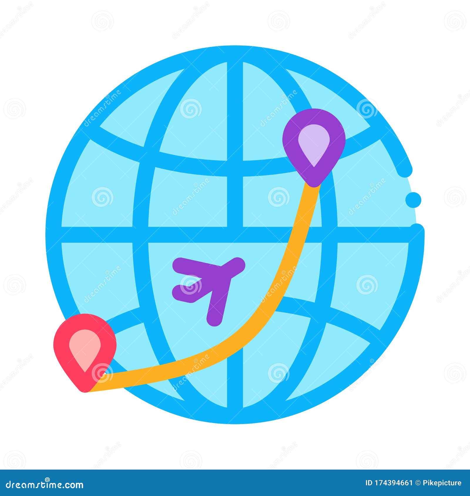 World Map With Flight Routes Airplanes. Infographic Cartoon Vector ...