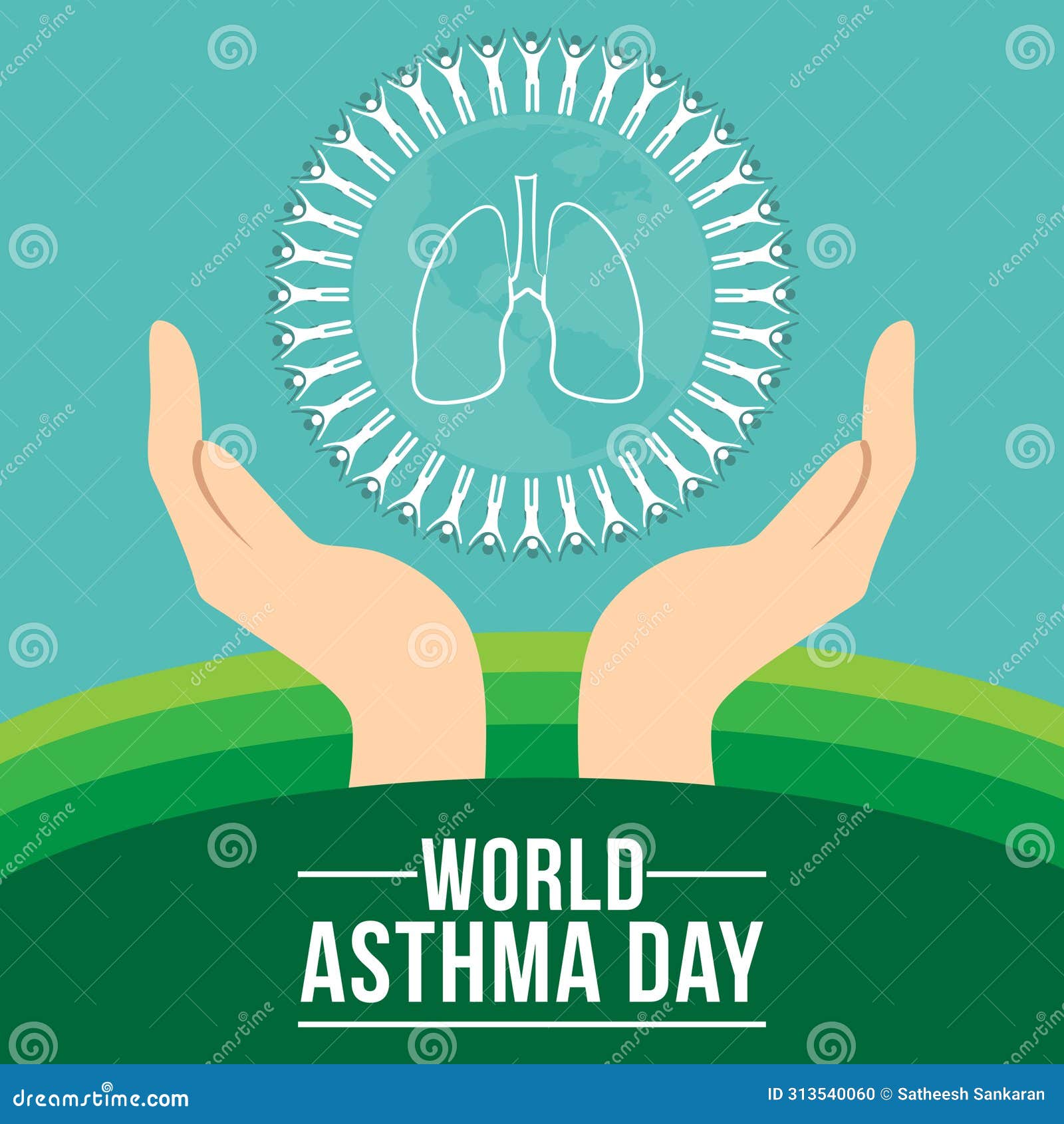 Creative World Asthma Day Awareness Concept Vector Illustration ...