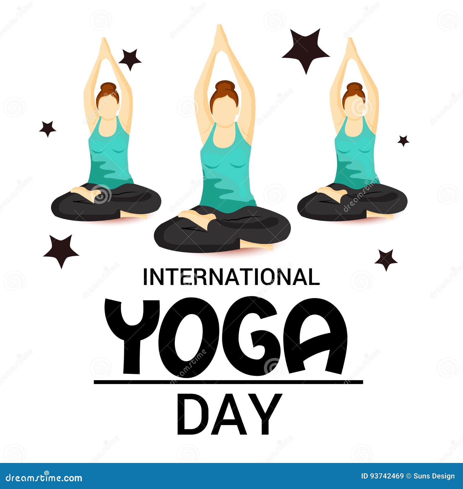 International Yoga Day. stock illustration. Illustration of concept ...