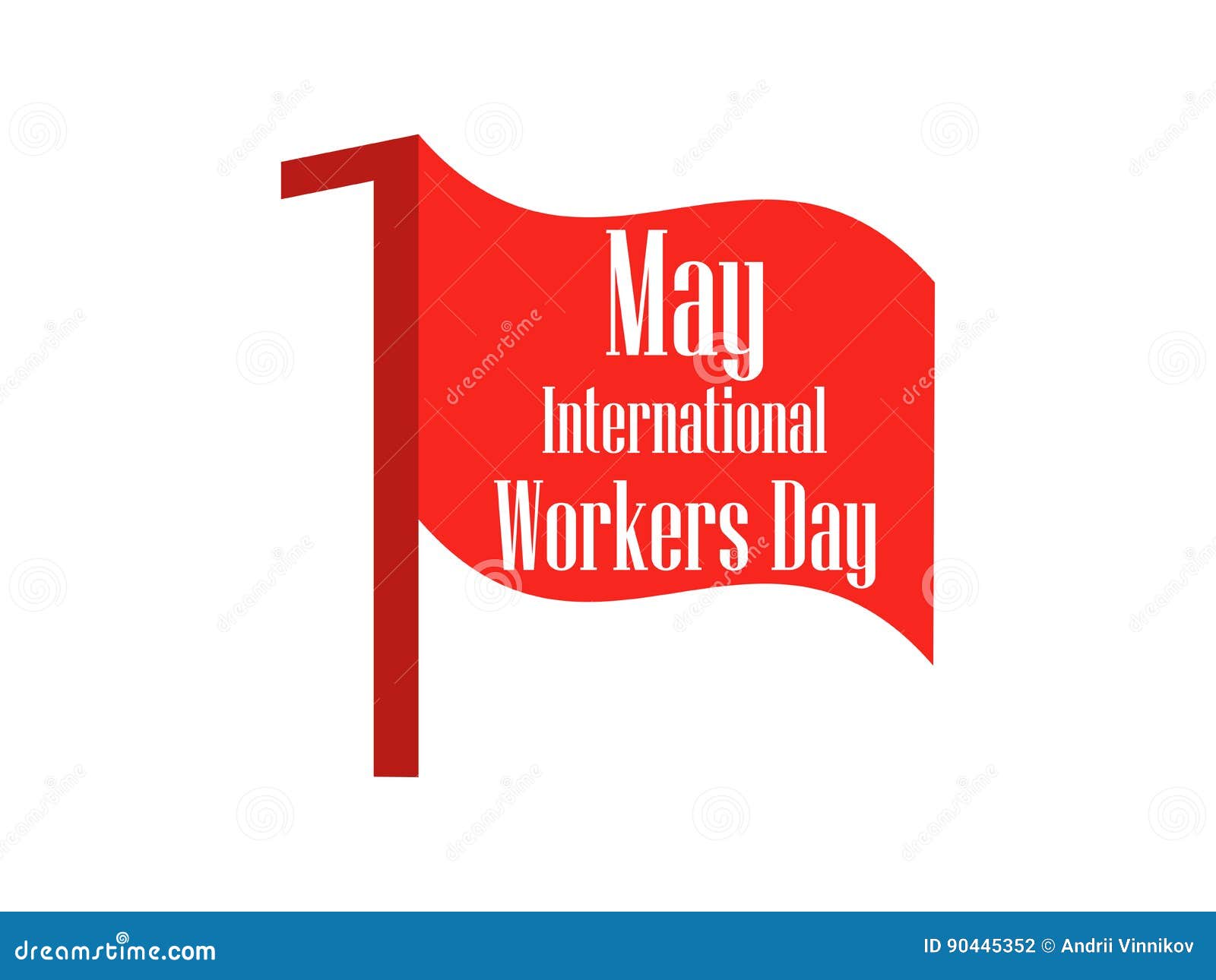 Internationale Arbeidersdag Arbeid Dag Eerste Van Mei Rode Vlag Vector ...