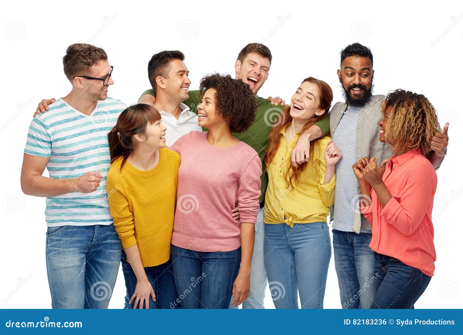 Internationale Groep Gelukkige Lachende Mensen Stock Foto - Image of ...