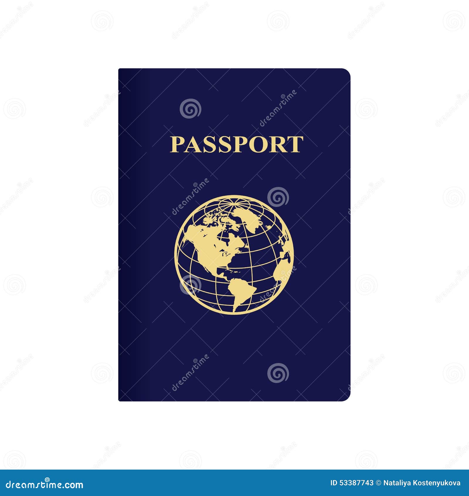 Internationaler Blauer Pass Vektor Abbildung - Illustration von karte ...