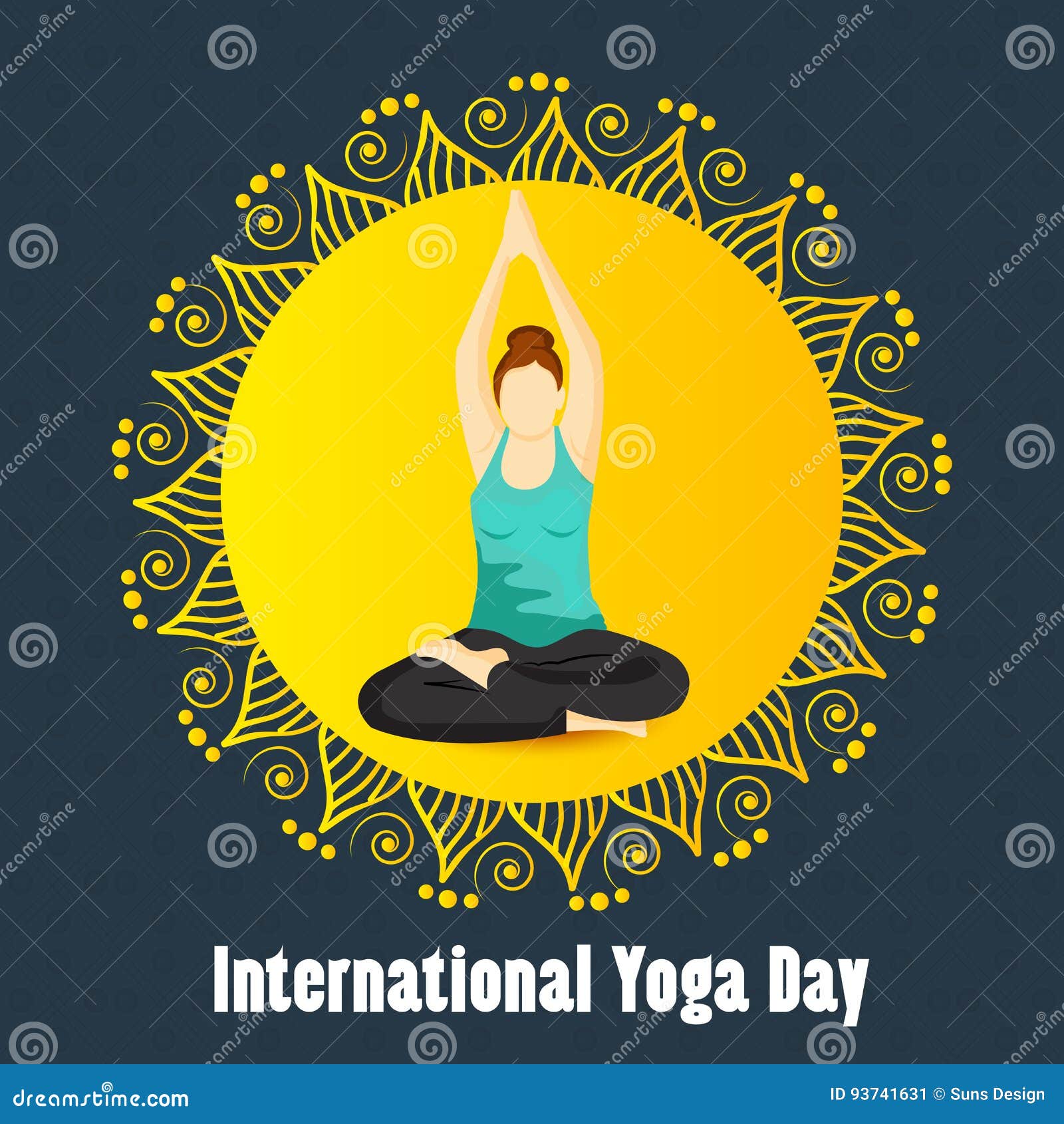 Internationaler Yoga-Tag stock abbildung. Illustration von ...