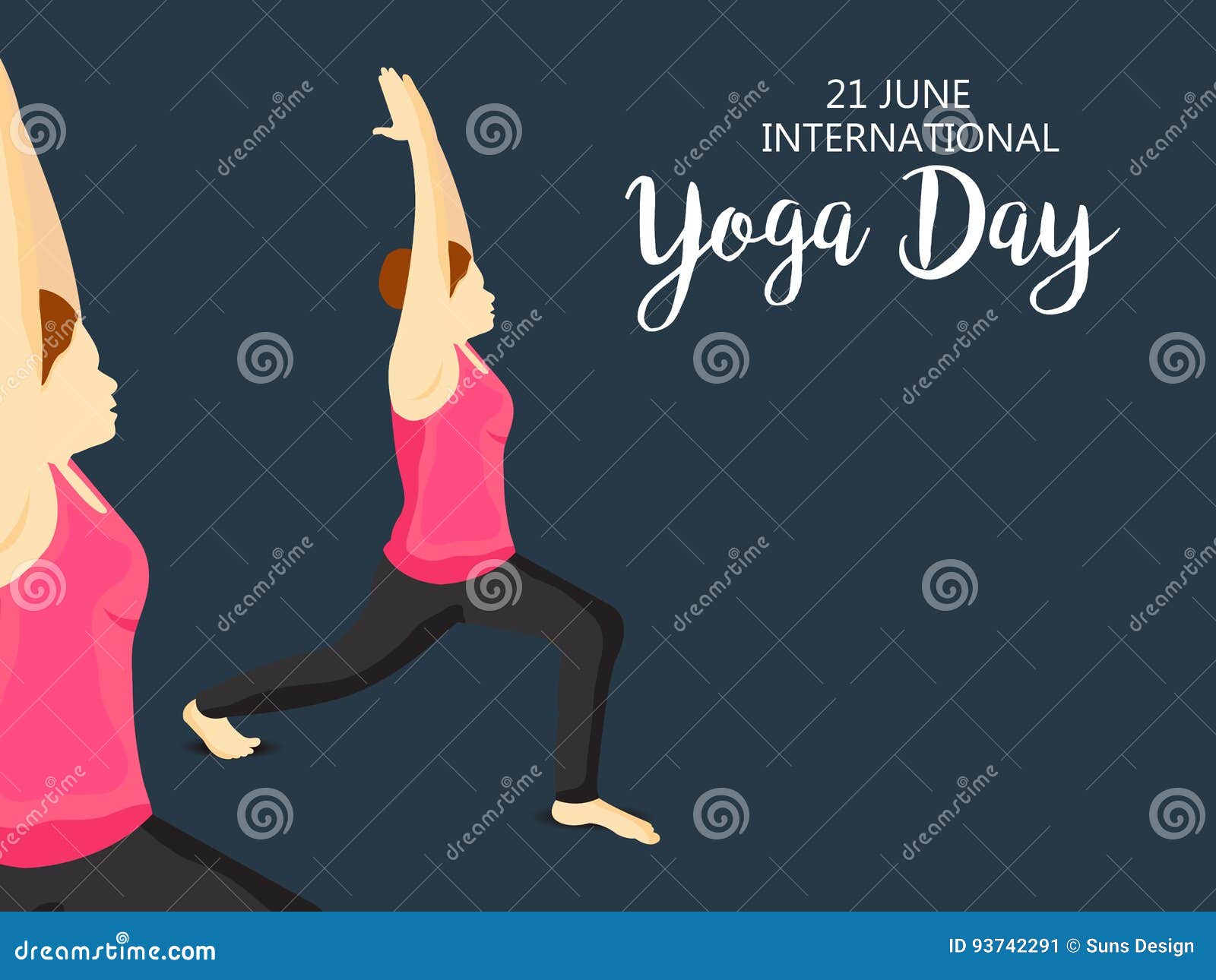 Internationaler Yoga-Tag stock abbildung. Illustration von zeichen ...