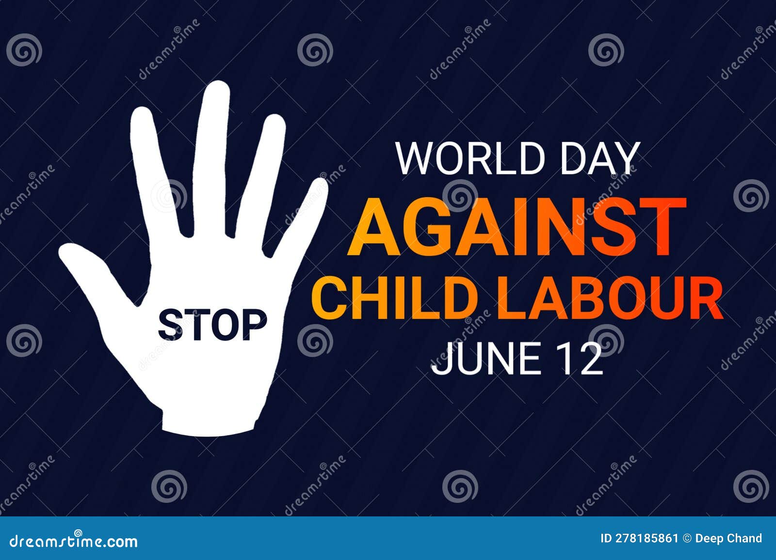 Internationella Dagen Mot Barnarbete Stock Illustrationer ...