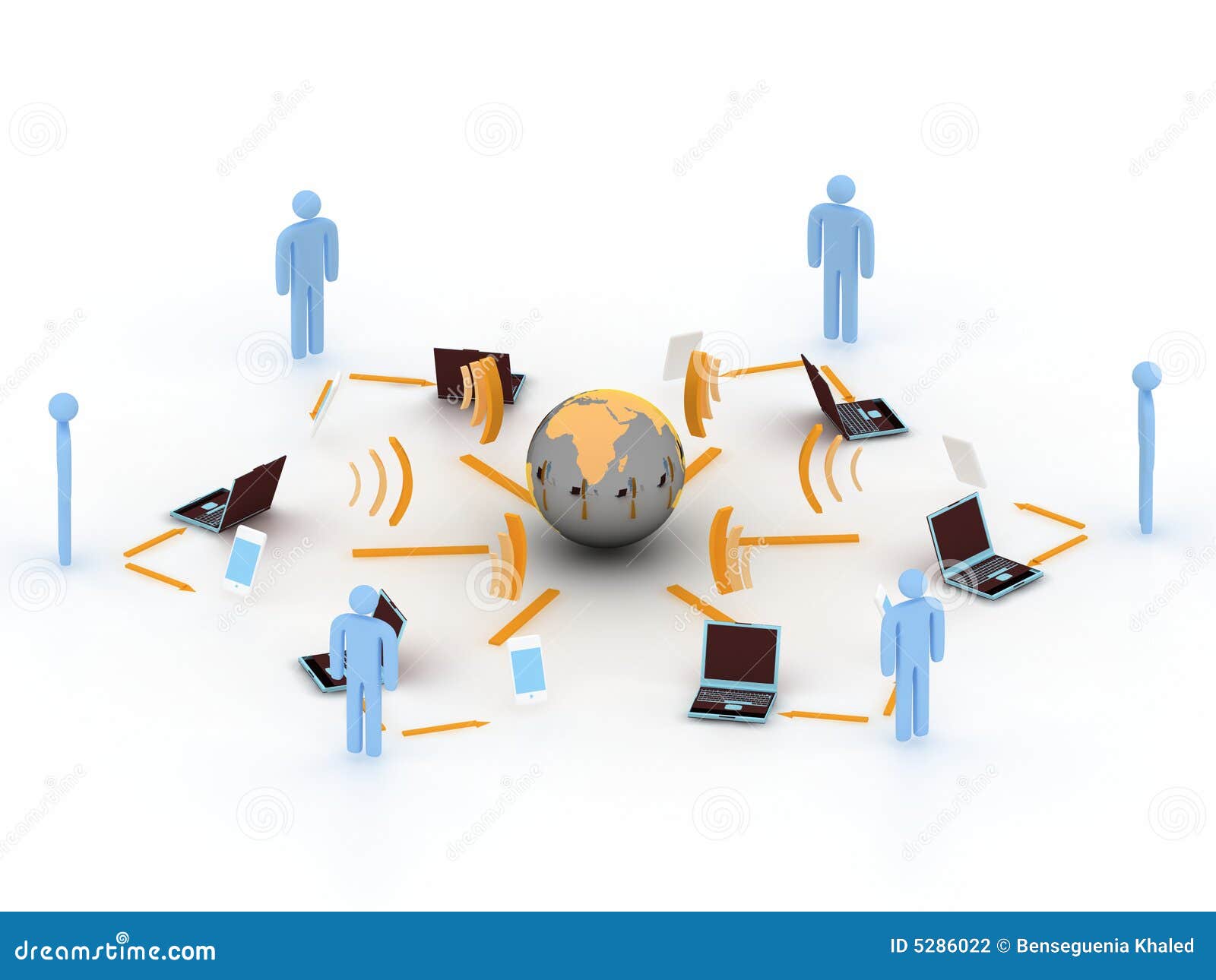 Internet 3d concept stock illustration. Illustration of phone - 5286022