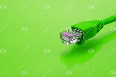 Green Ethernet Cable stock photo. Image of plug, green - 6414260