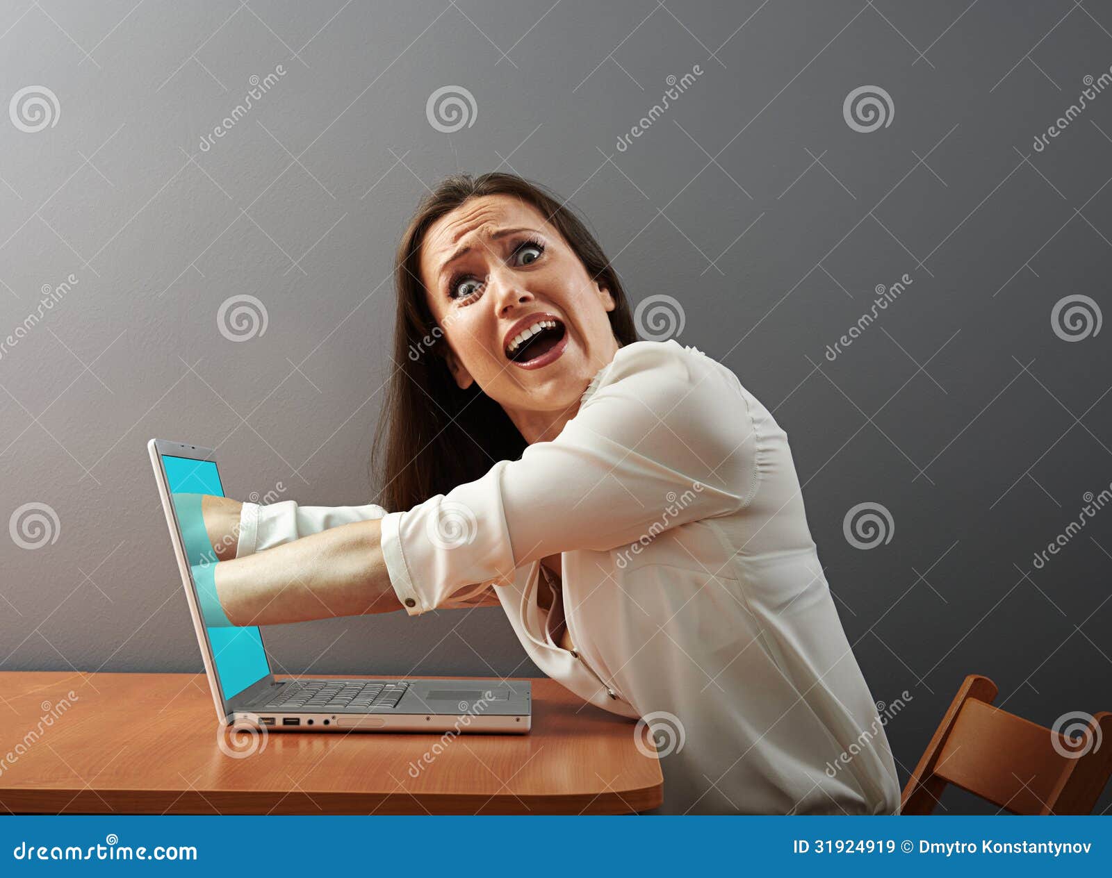 Internet Absorbing Shocked Woman Stock Image - Image of idea, modern ...