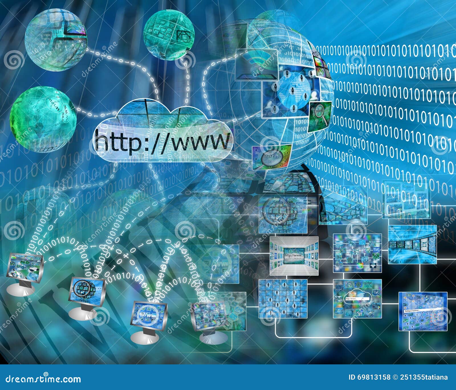 Internet abstract stock illustration. Illustration of screen - 69813158