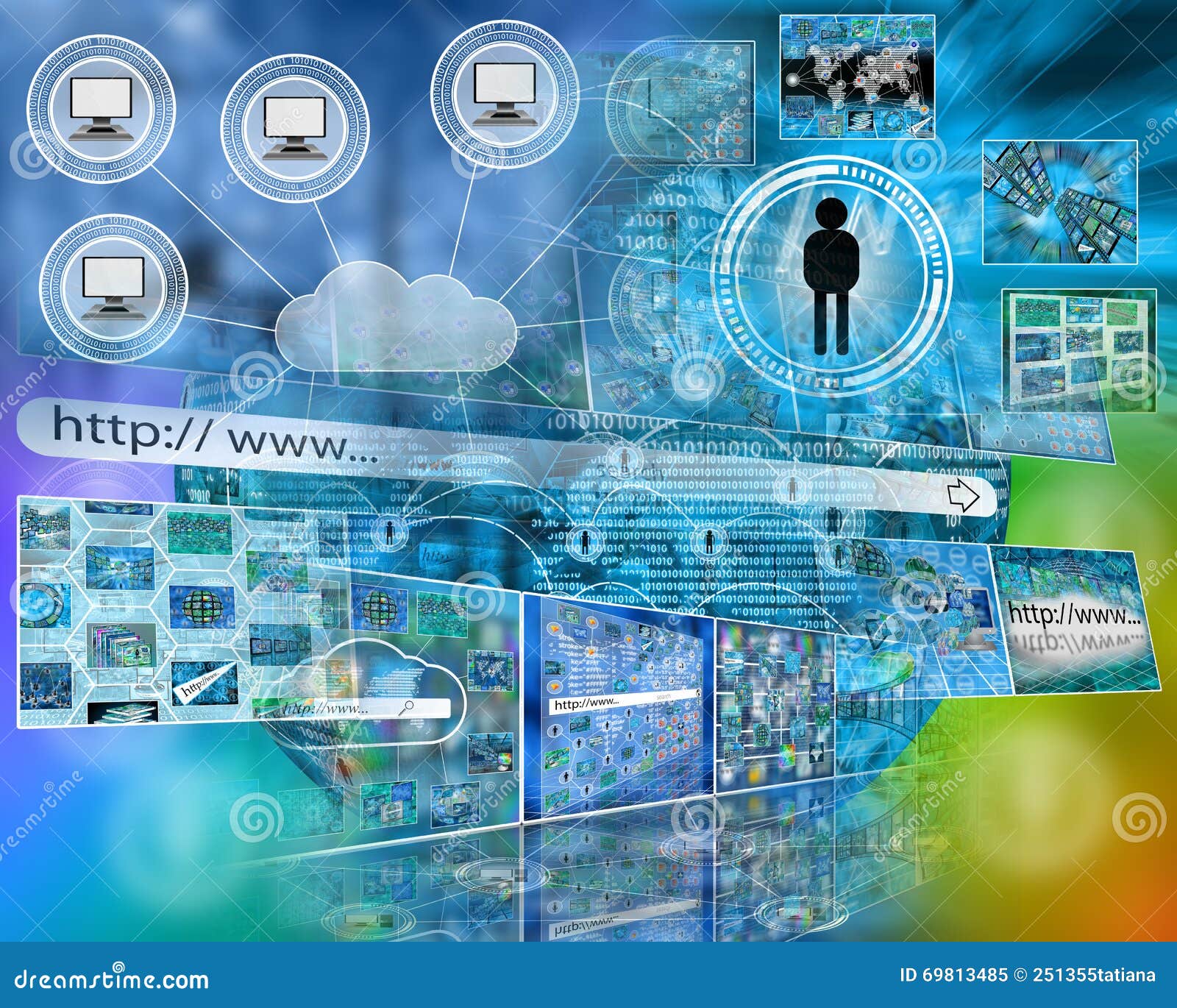 Internet abstract stock illustration. Illustration of network - 69813485