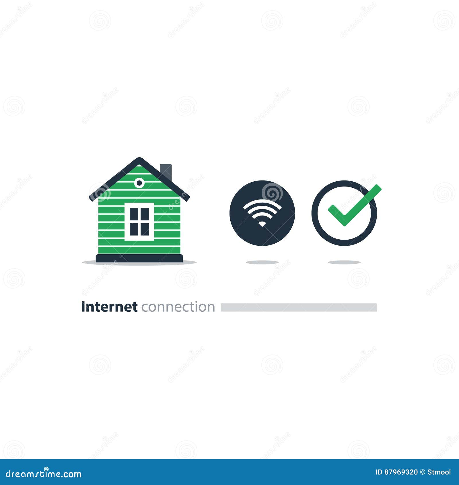 Internet Access at Home, Wi-fi Icon, Smart Solution Concept Stock ...