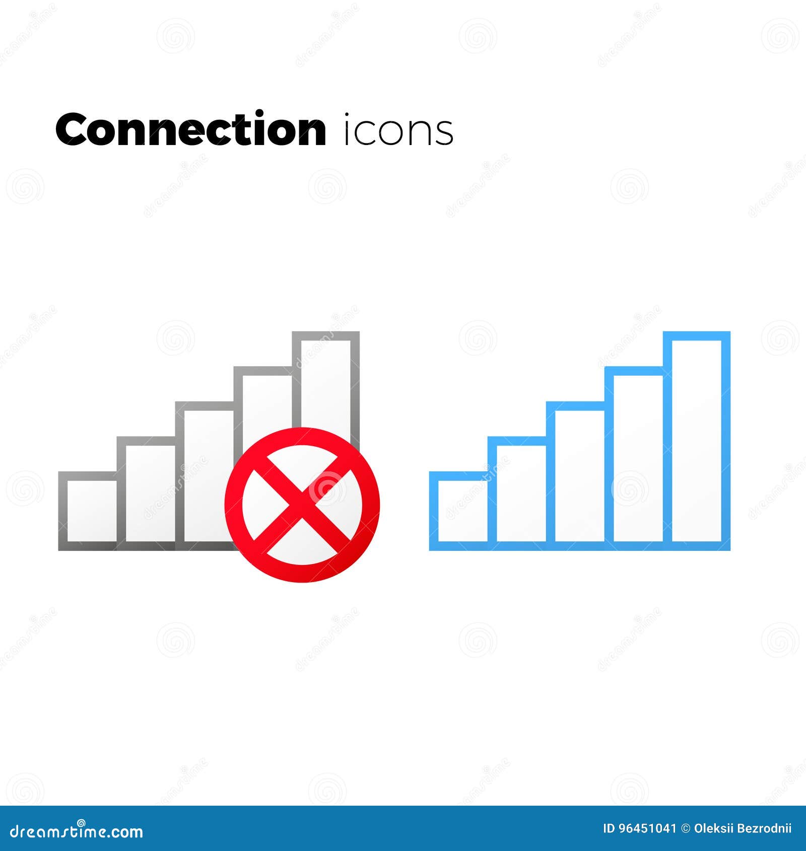 Internet Access Icon Set No Connection Symbol Stock Vector ...
