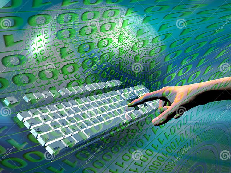 Internet access, keyboard stock illustration. Illustration of binary ...