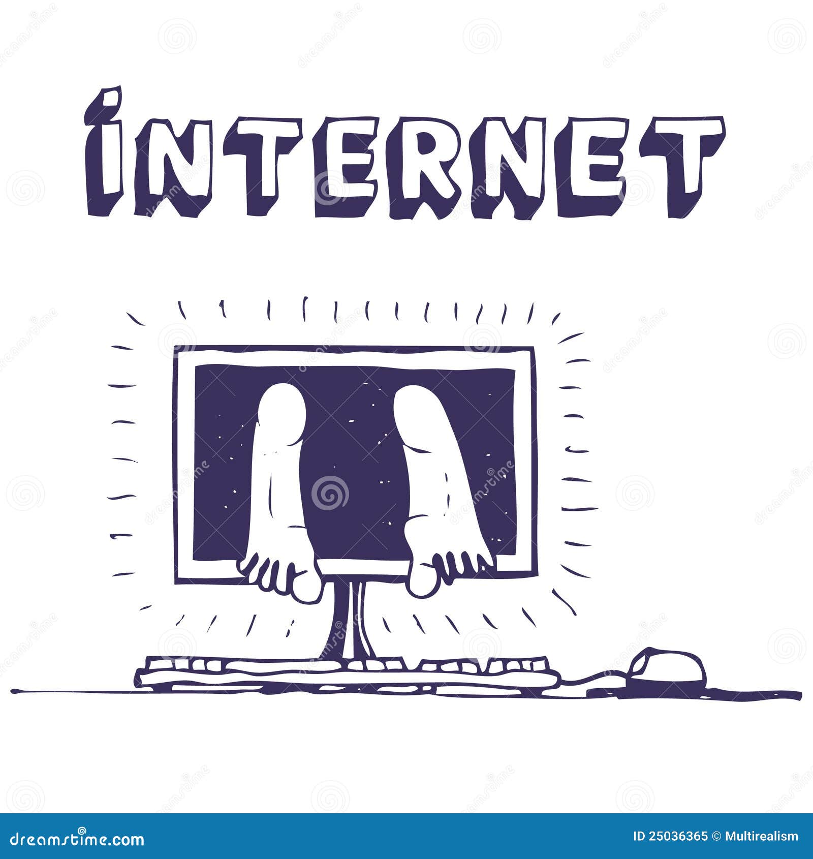 Cyber Addiction Vector Illustration | CartoonDealer.com #22417942