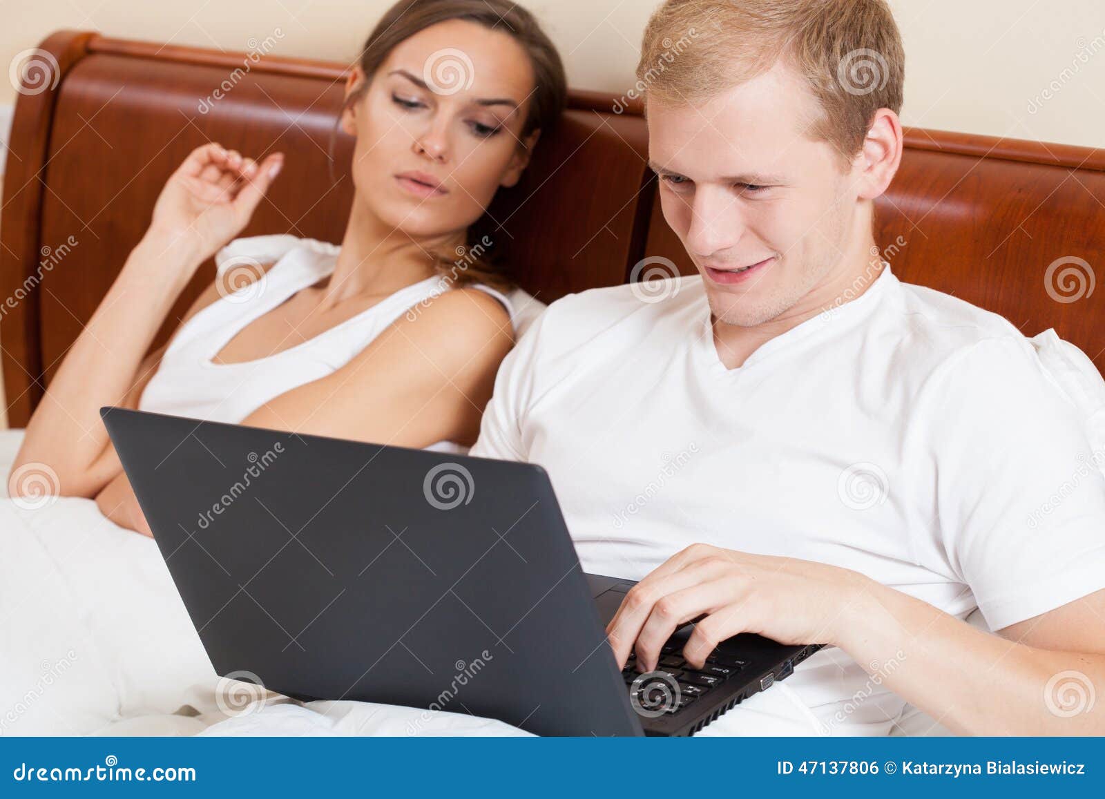 Internet Addiction in Couple S Life Stock Photo - Image of marriage ...