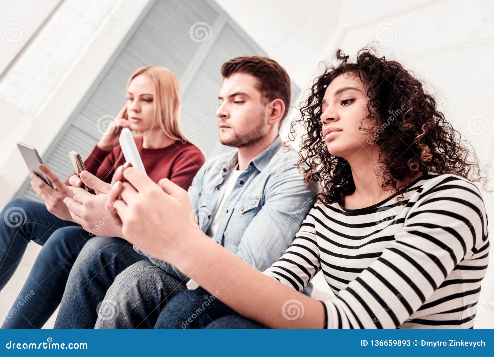 Nice Young People Using Their Gadgets Stock Image - Image of innovation ...