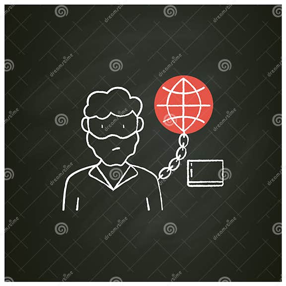 Internet Addition Chalk Icon Stock Vector - Illustration of dependency ...