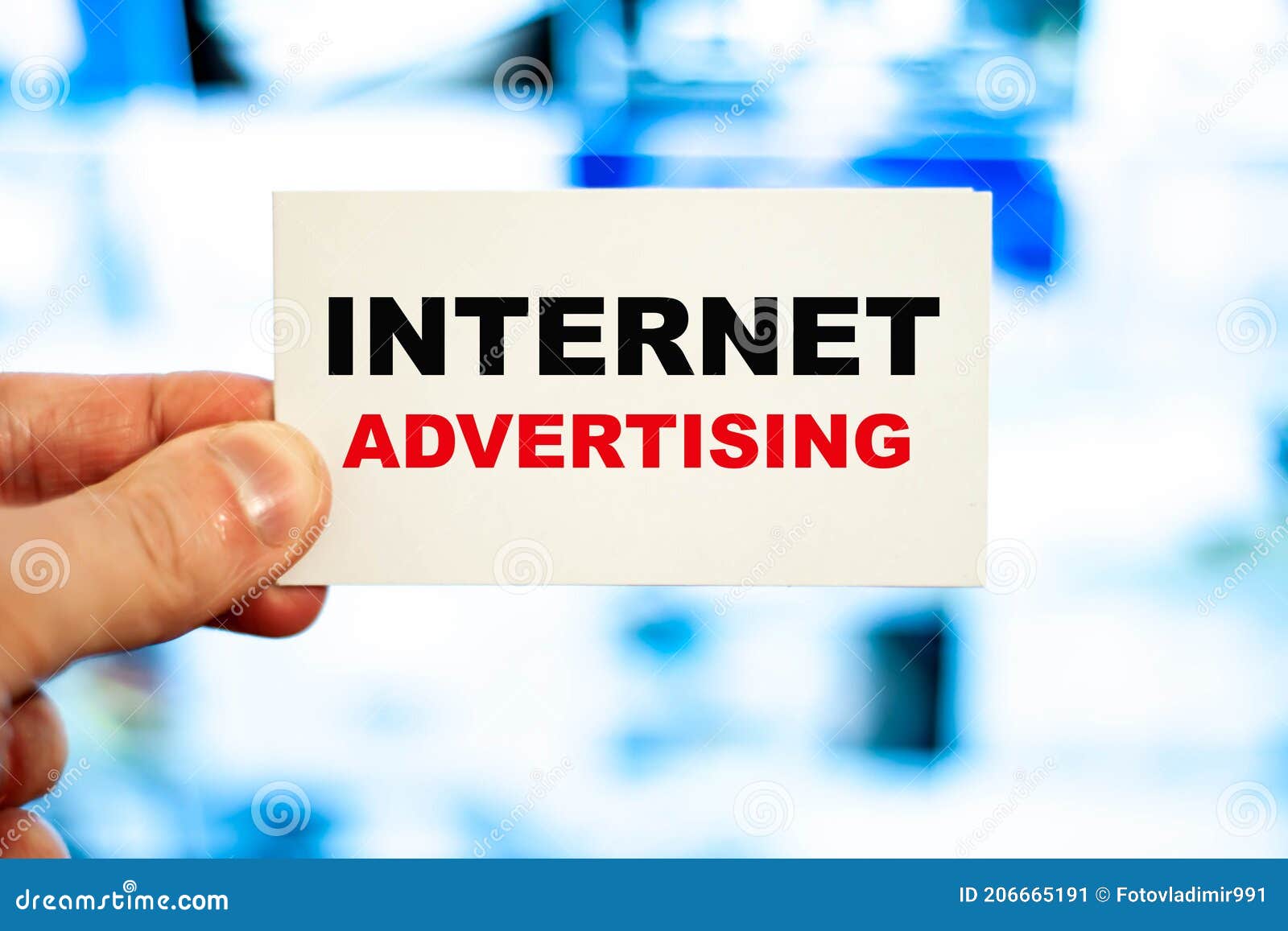 INTERNET ADVERTISING with a Businessman on Advertising Paper Stock ...