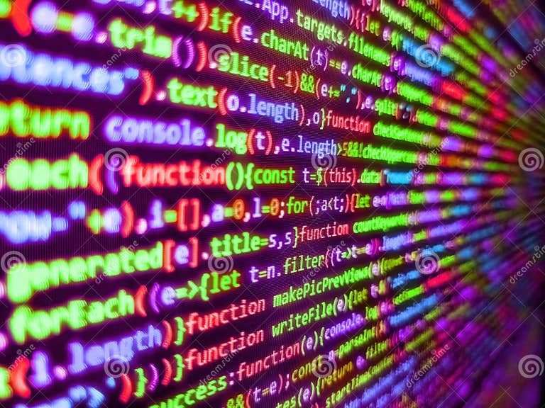 Internet App Development And Design Close Up Of Random Computer Code