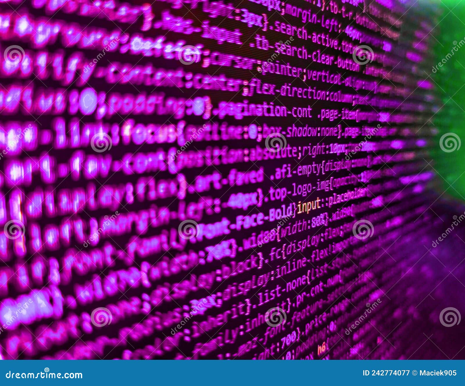Internet App Development and Design. Lots of Digits on the Computer Screen Stock Image - Image ...