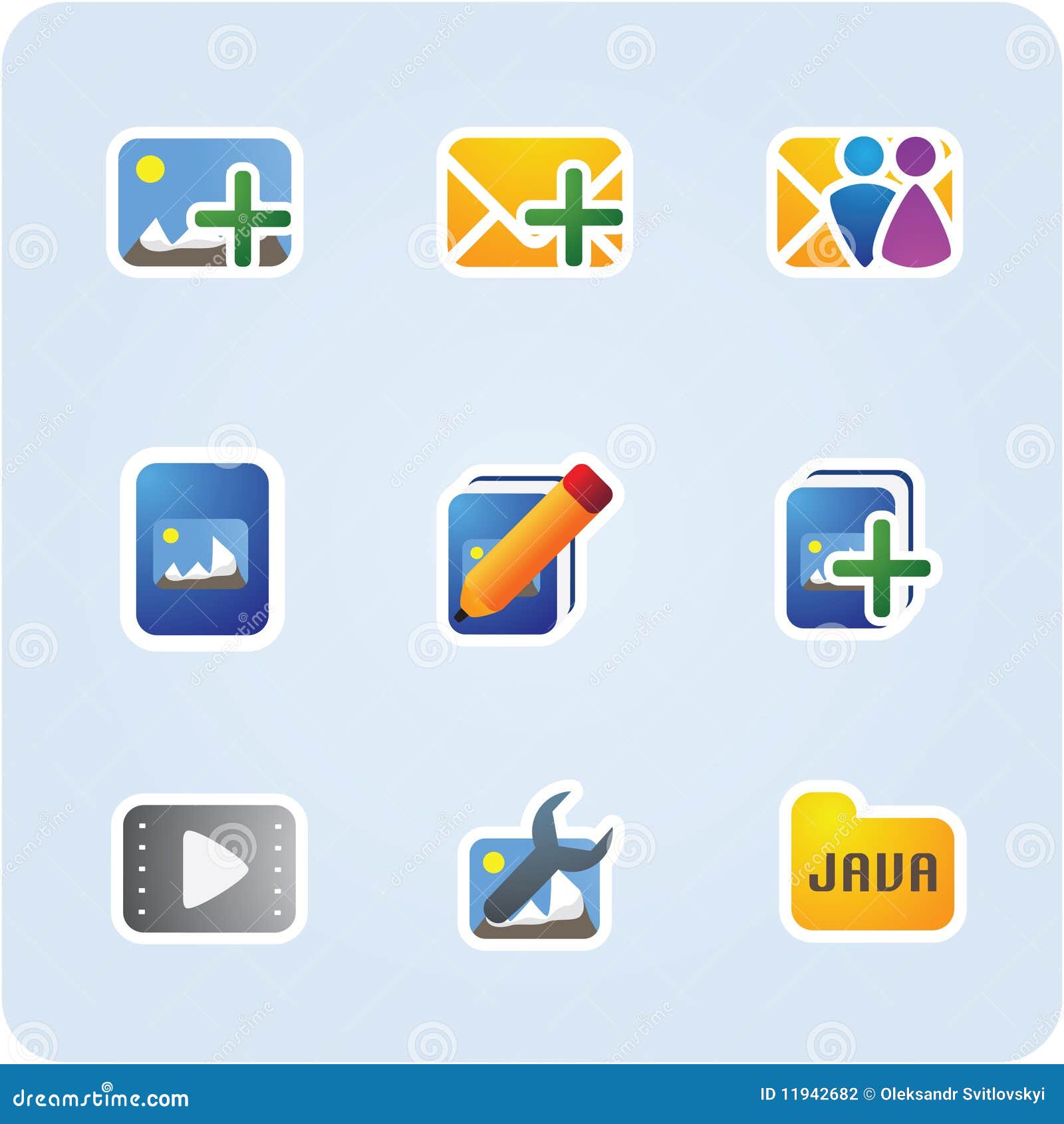 Internet and Application Icons Stock Vector - Illustration of envelope ...