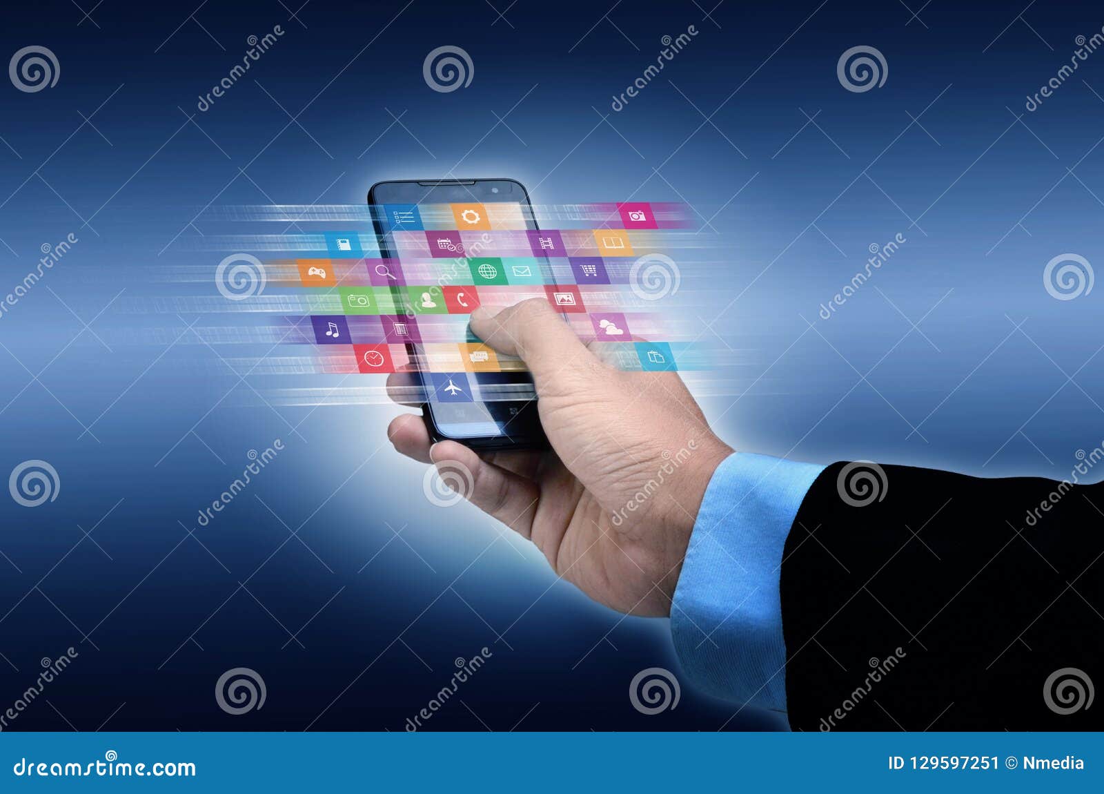 Internet Application on Smart Phone Stock Illustration - Illustration ...