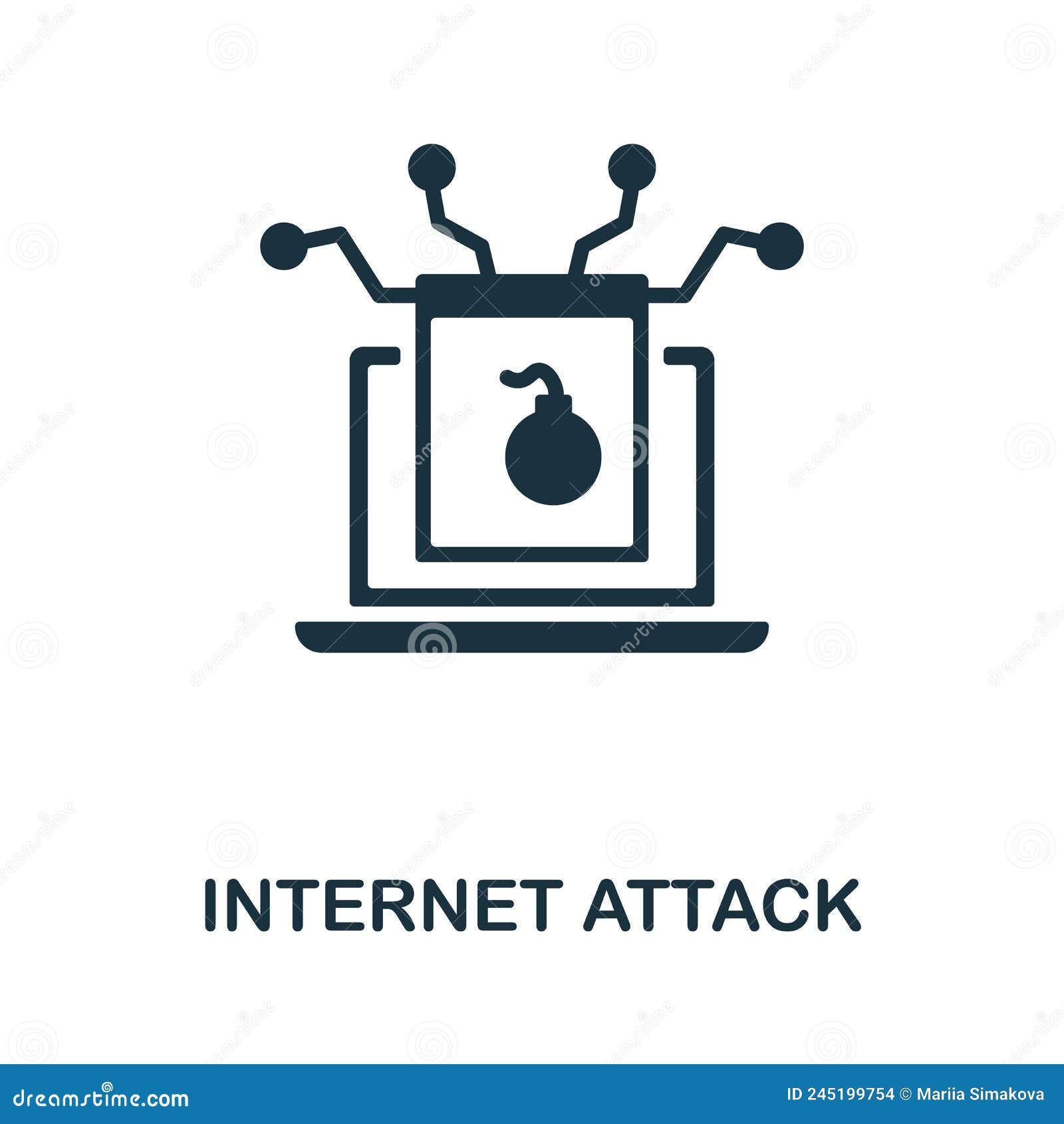 Internet Attack Flat Icon. Colored Element Sign from Internet Security ...