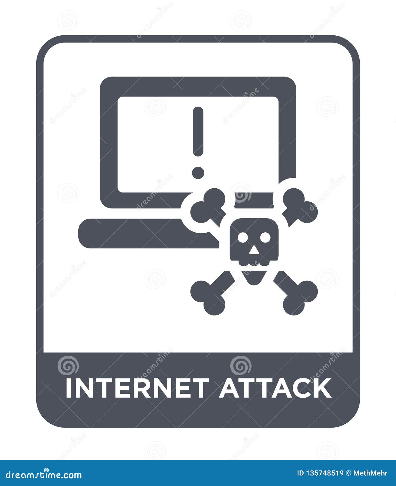 Internet Attack Icon in Trendy Design Style. Internet Attack Icon ...
