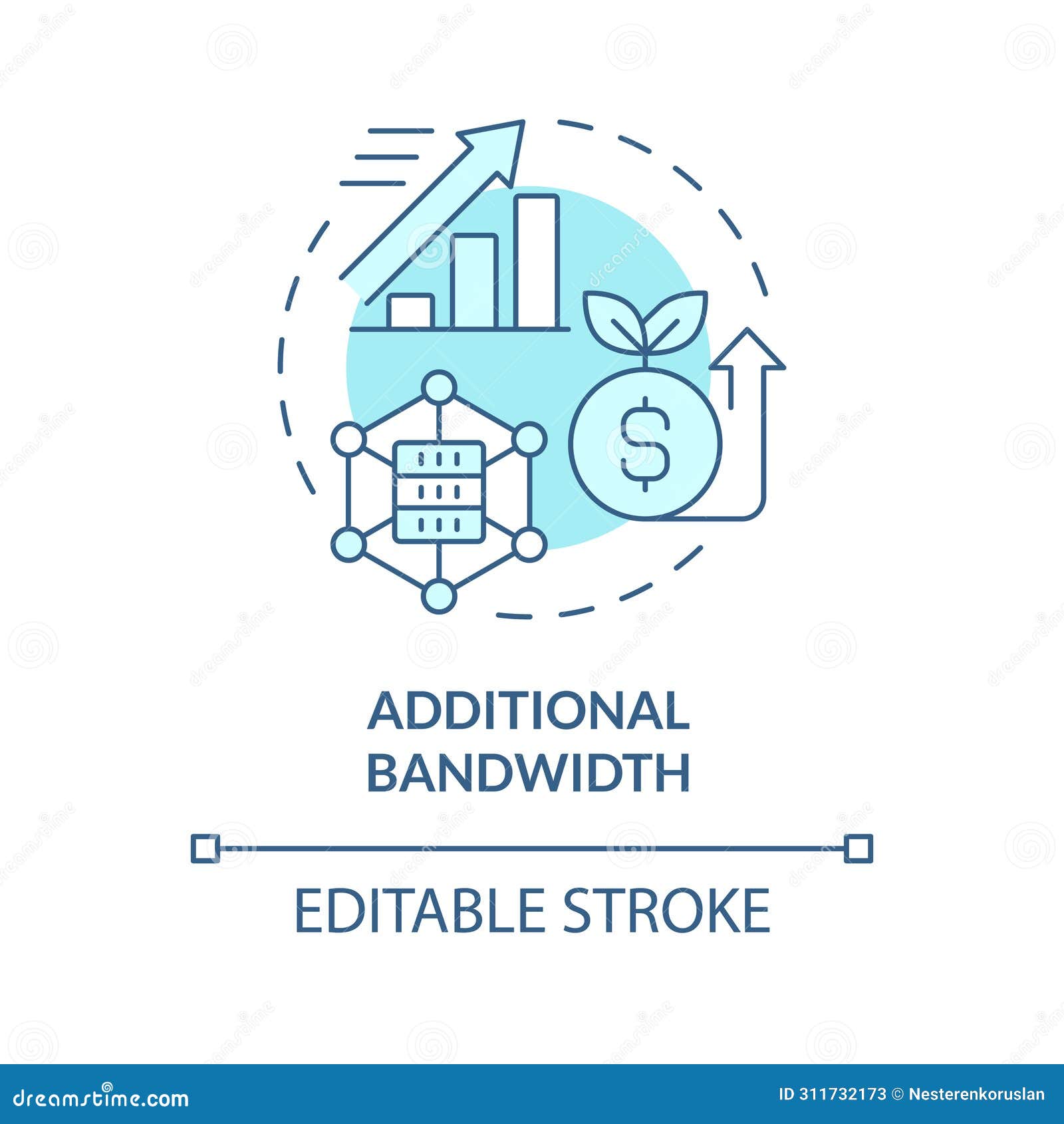 Internet Bandwidth Soft Blue Concept Icon Stock Vector - Illustration ...