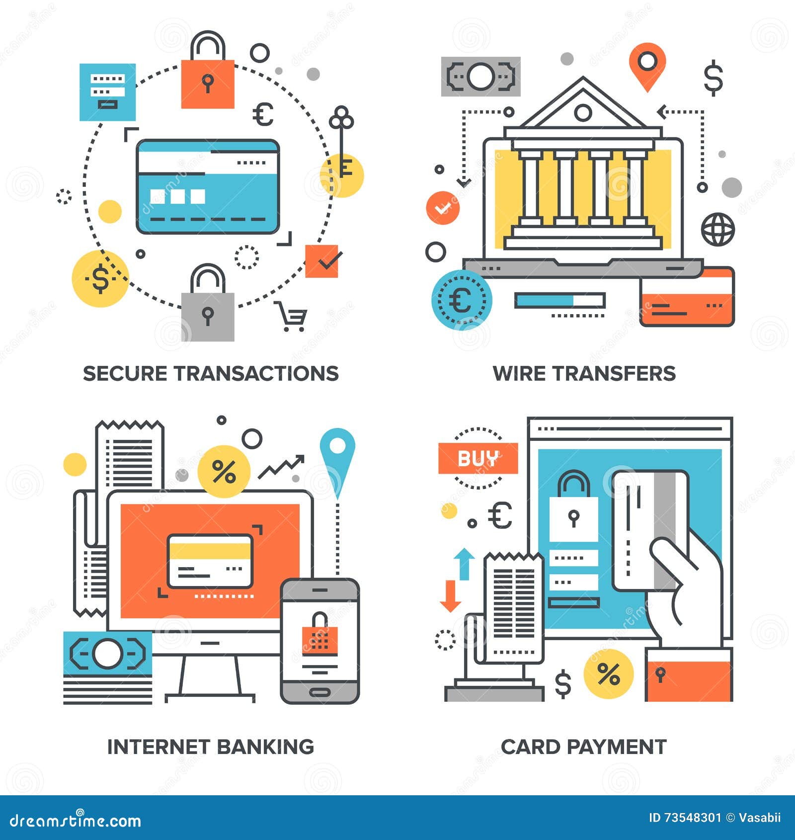 Internet Banking Concepts stock vector. Illustration of account - 73548301