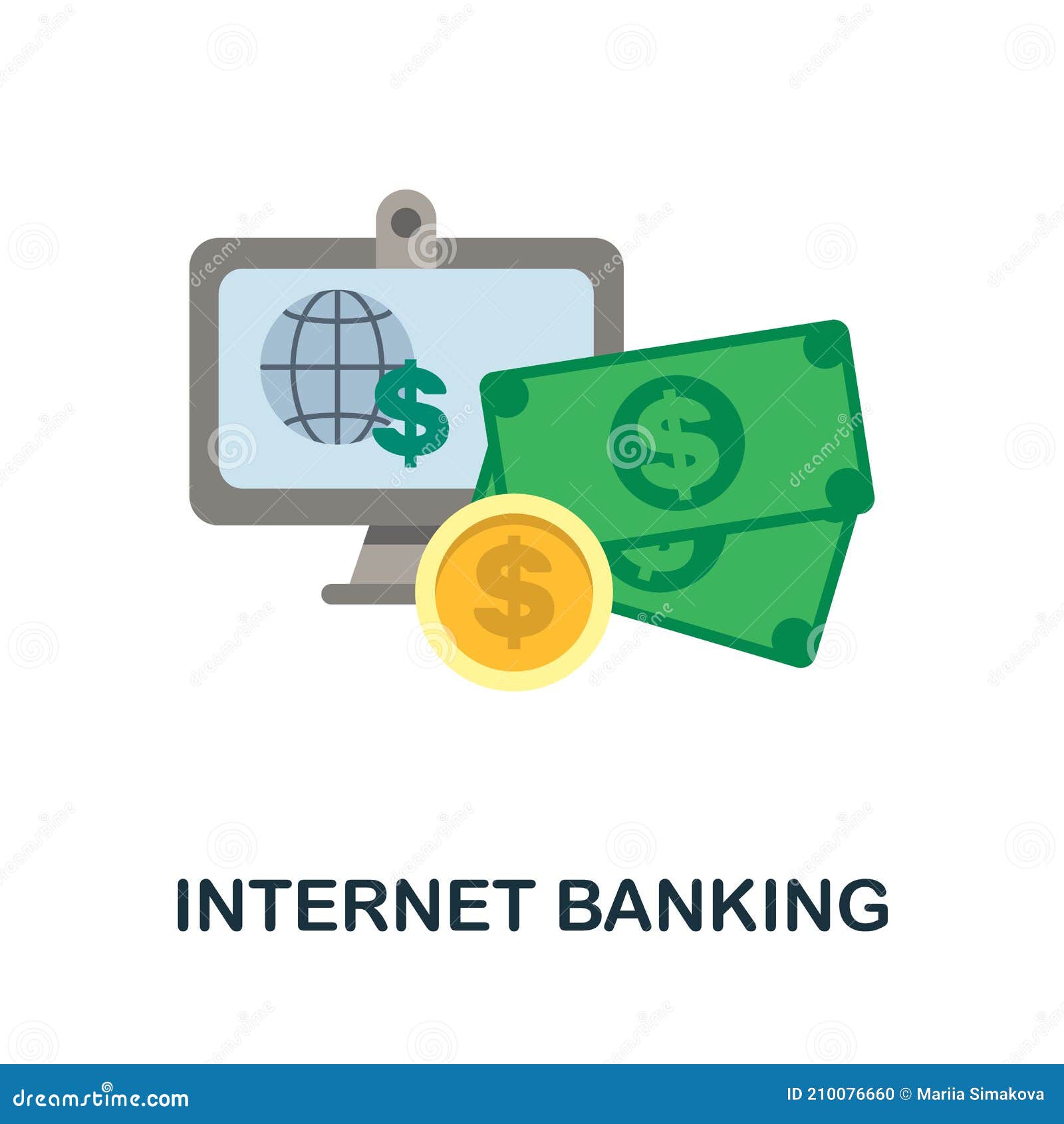 Internet Banking Flat Icon. Color Simple Element from Fintech ...