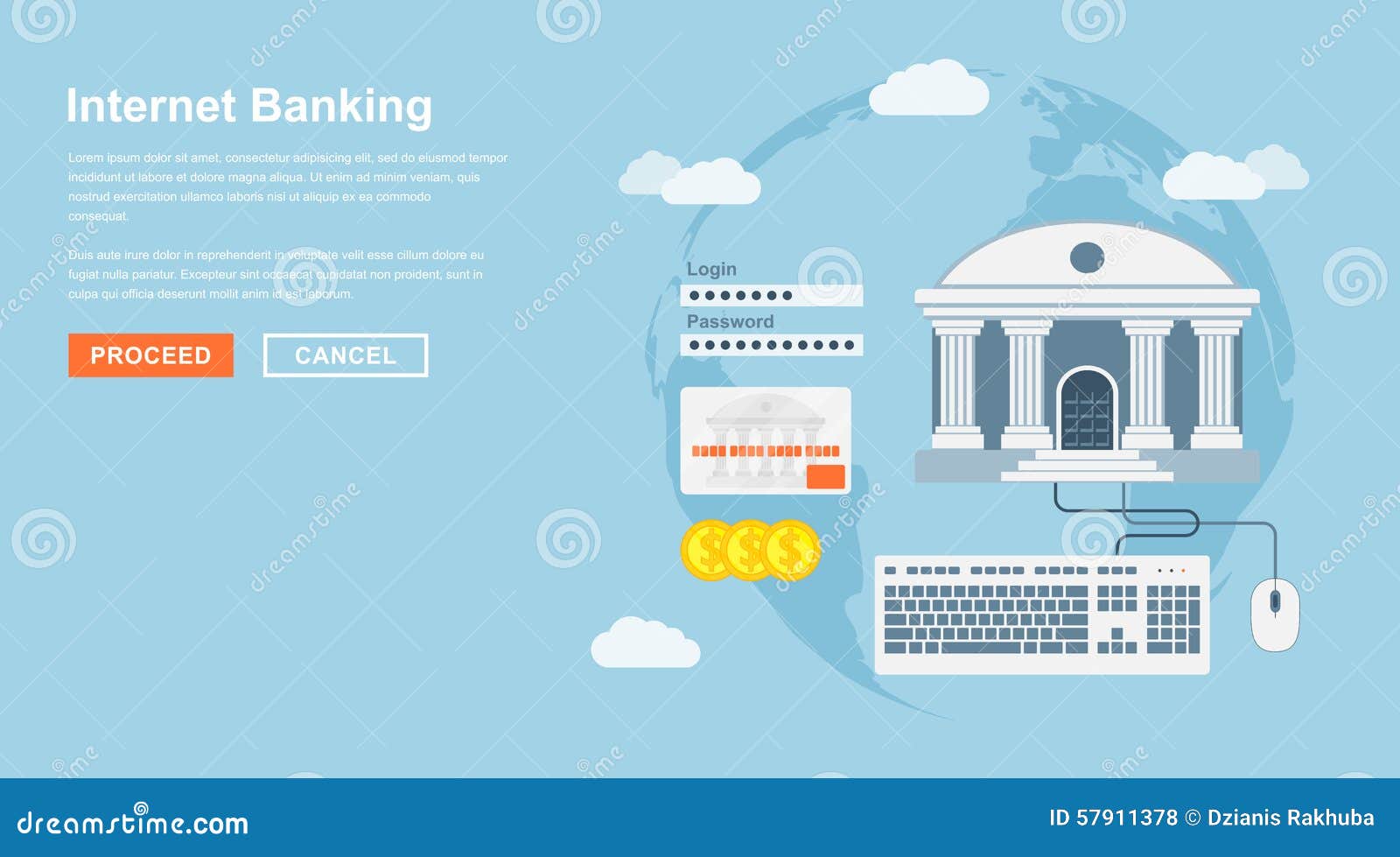 Internet banking stock vector. Illustration of finance - 57911378