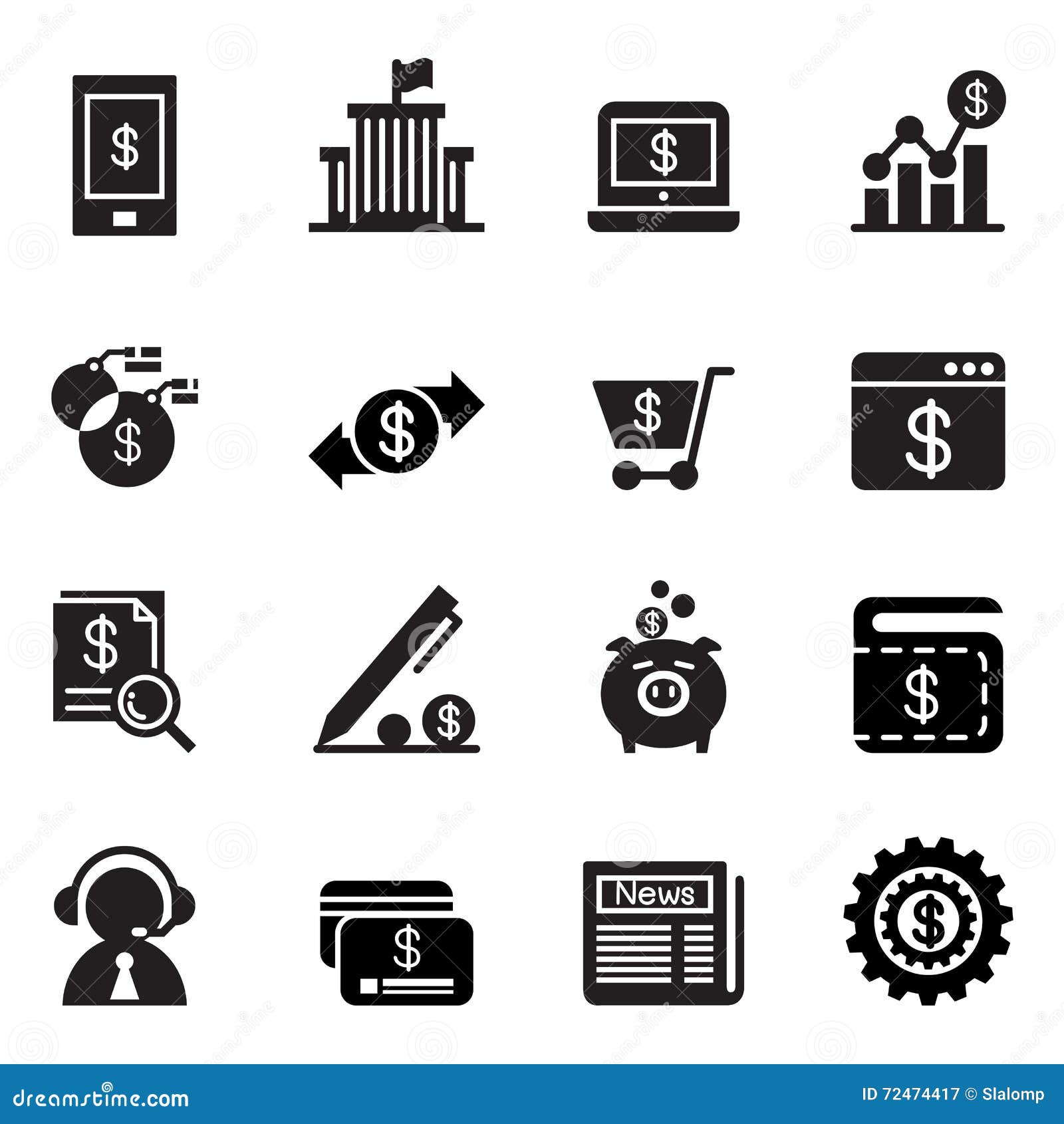Internet Banking Icons stock illustration. Illustration of concept ...