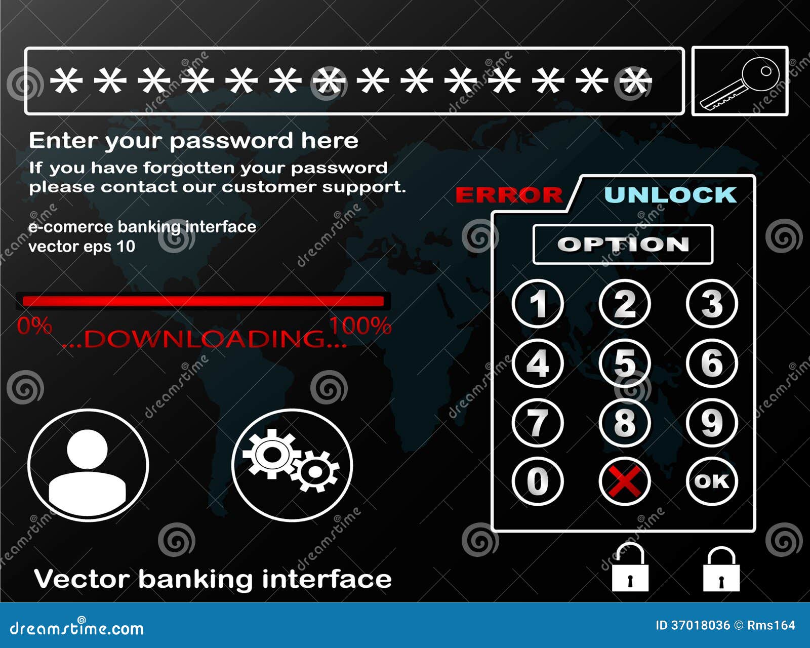 Internet banking stock vector. Illustration of password - 37018036